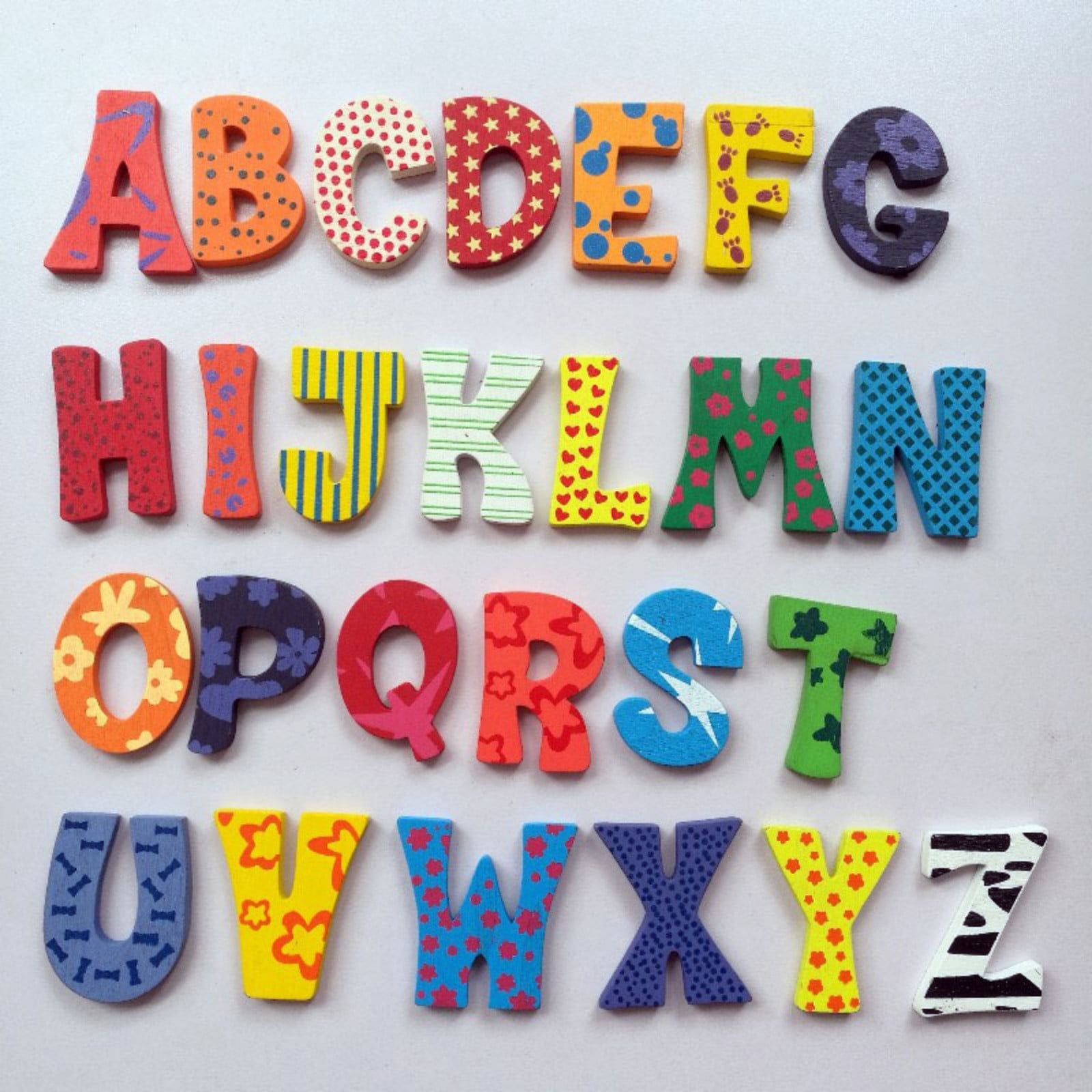 Wooden Alphabet Refrigerator Magnets | 26 Letters Soft Magnetic ...