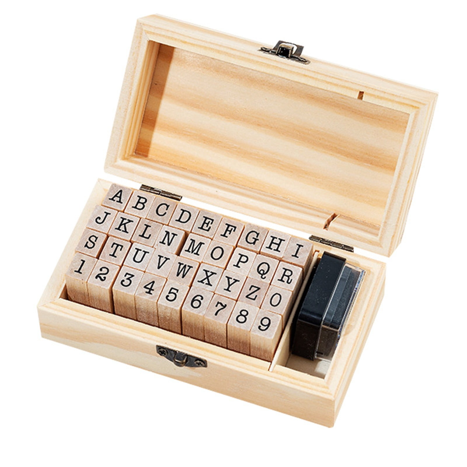 Wooden Alphabet Stamp Set for Notebooks and Scrapbooking with 36 ...