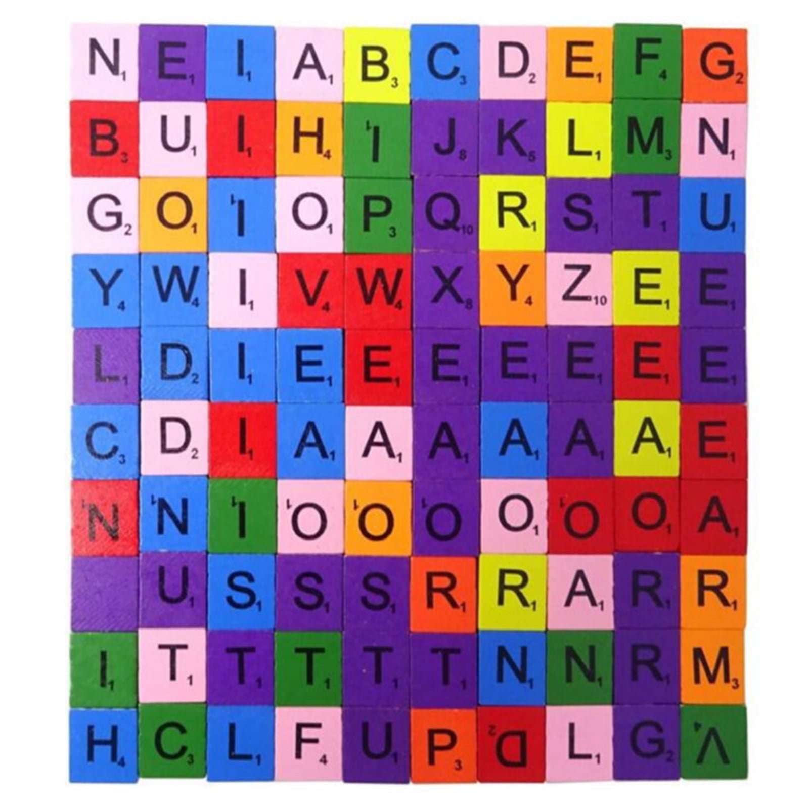 Wooden Alphabet Tiles, Scrabble Replacement Letters, 100 Pcs ...