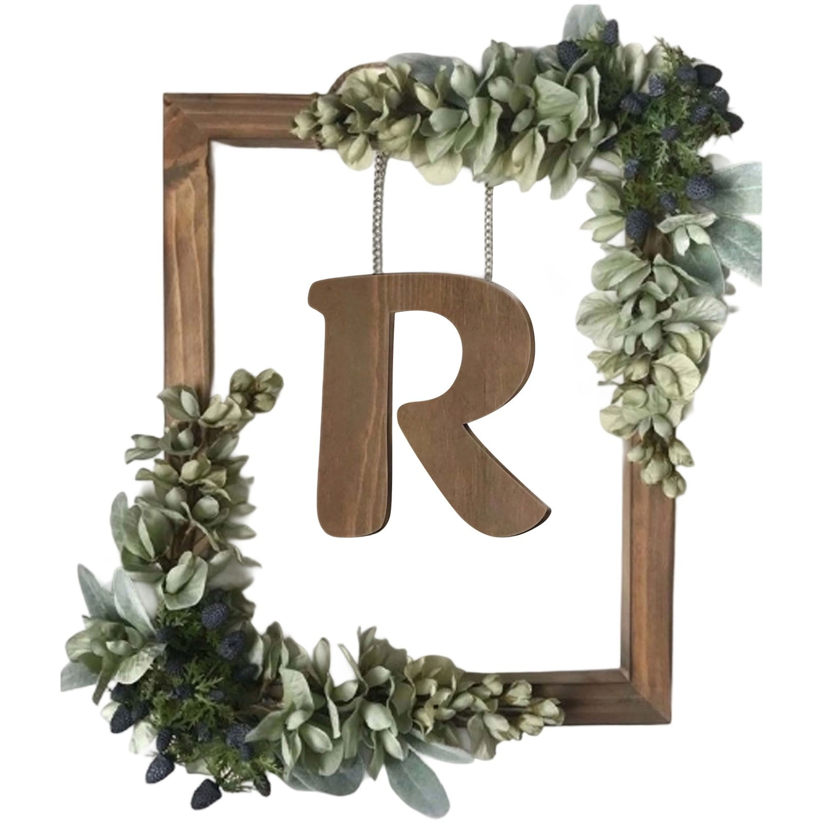 Wooden Alphabet Wreath for Wall Home Living Room Bedroom Decorative ...