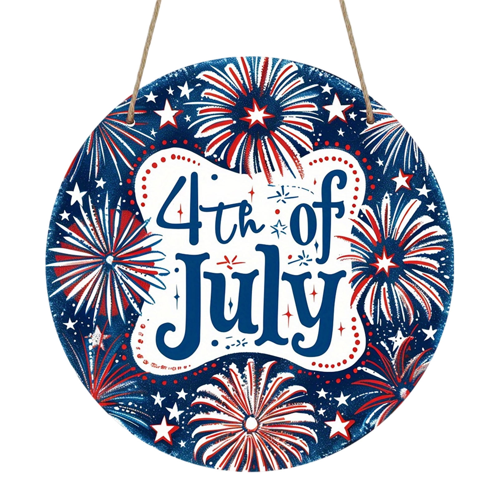 Wooden American Flag Door Sign - Rustic 4th of July Porch Decor with ...