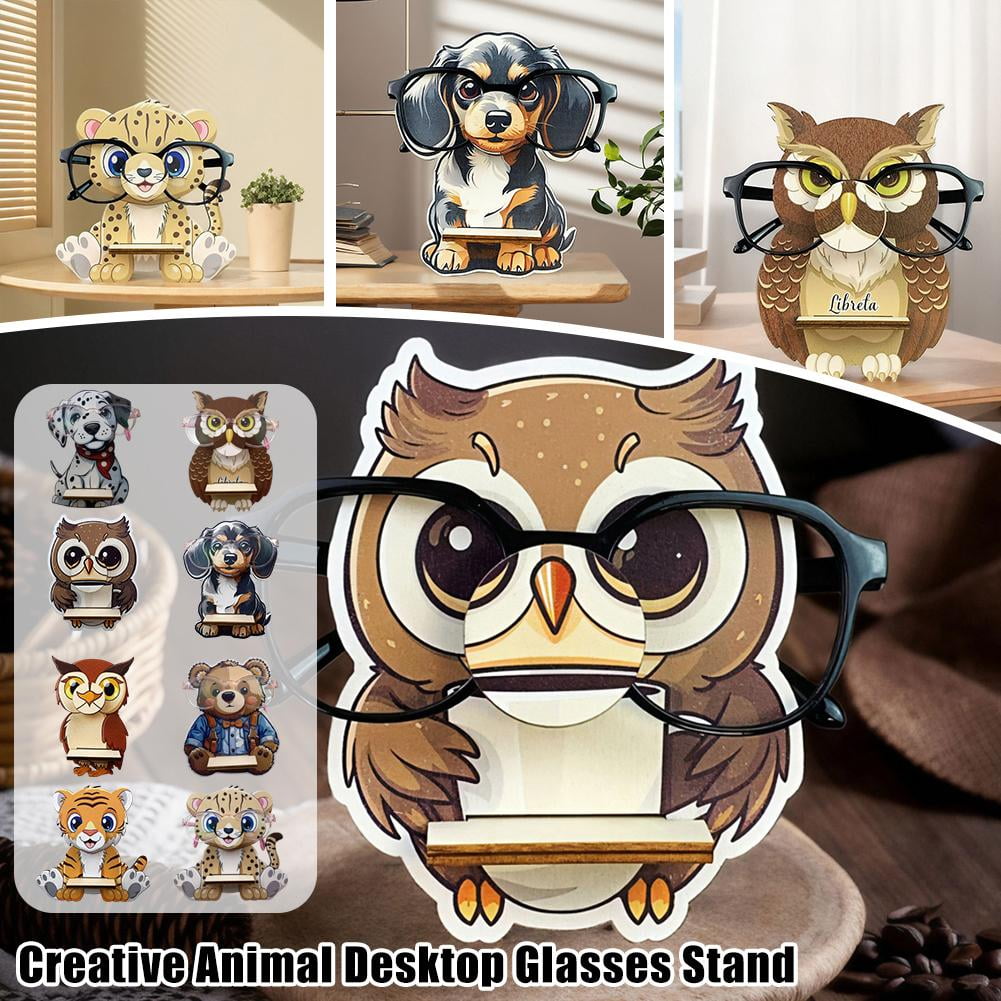 Wooden Animal Eyeglasses Holder Stand Figurine Eyeglass Rack Stand ...