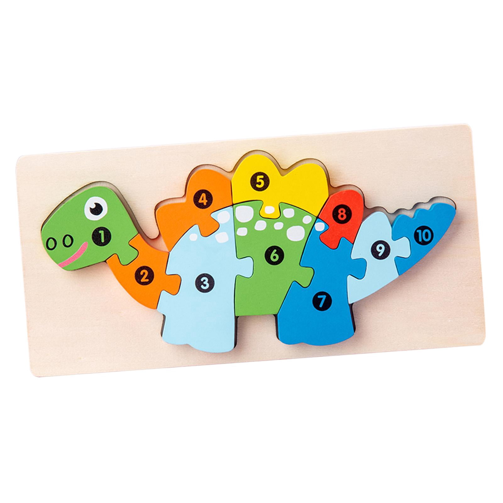 Wooden Animals Number Puzzle, Puzzles, Educational Sensory Learning Toy ...