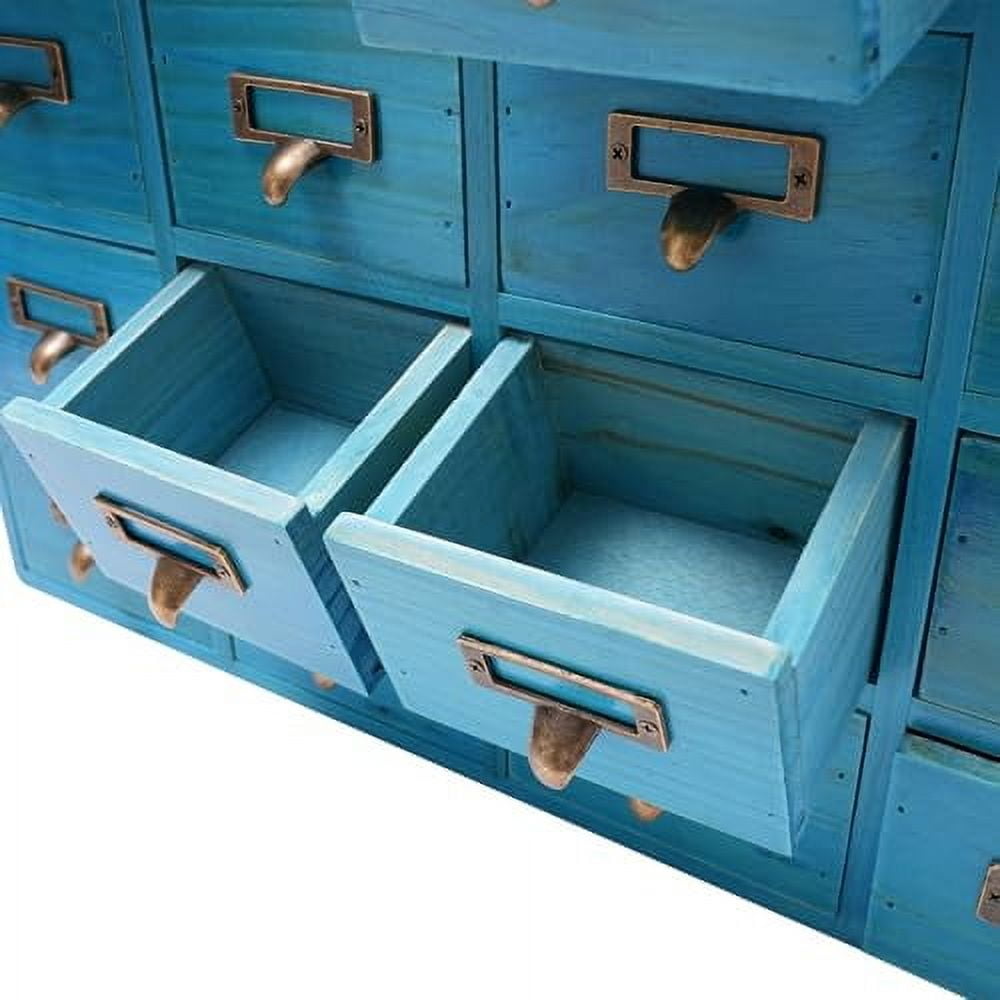 Wooden Apothecary Cabinet with 16 Drawers, Desk Drawer Organizer ...