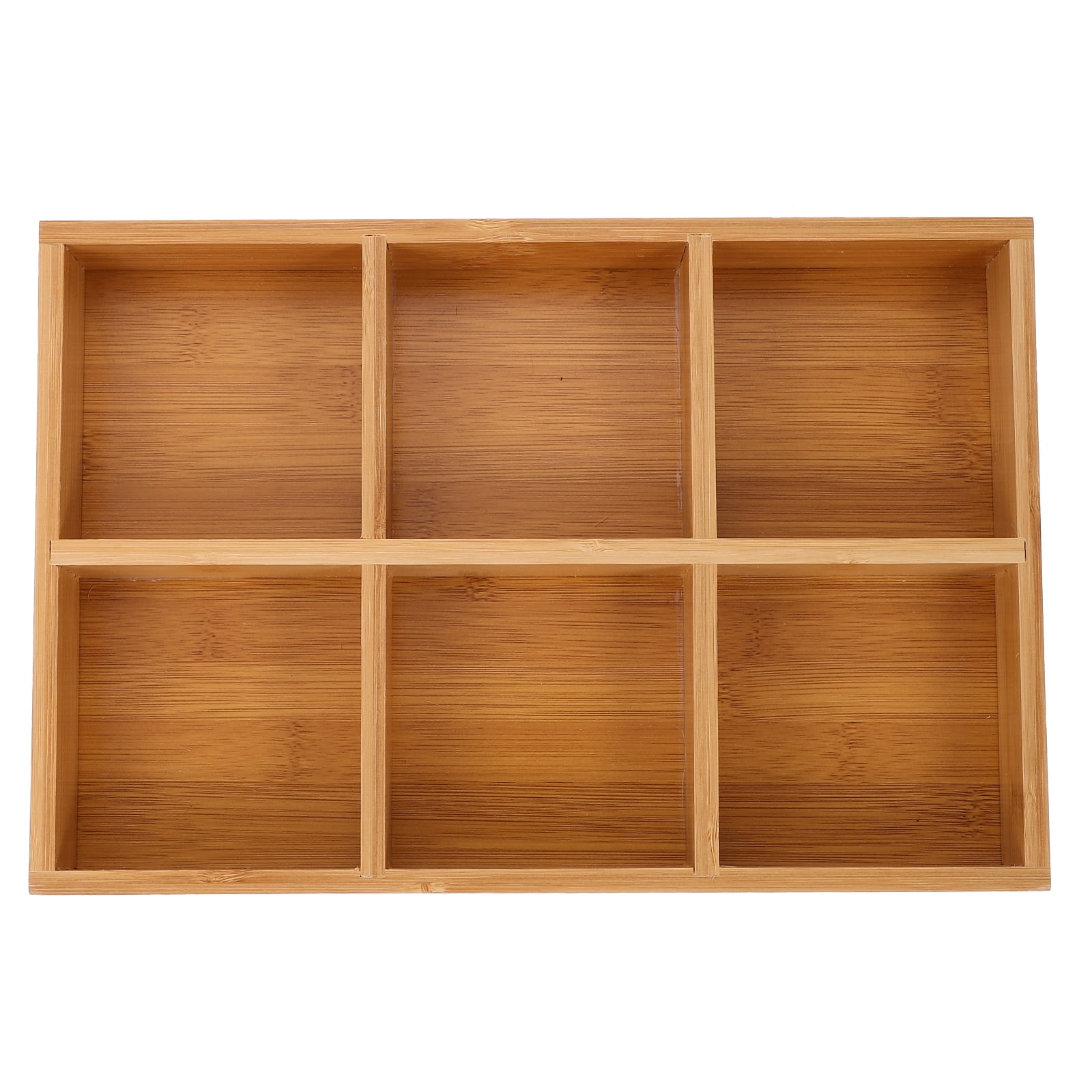 Wooden Appetizer Serving Platter Snack Tray 6 Compartment Nuts Plate ...