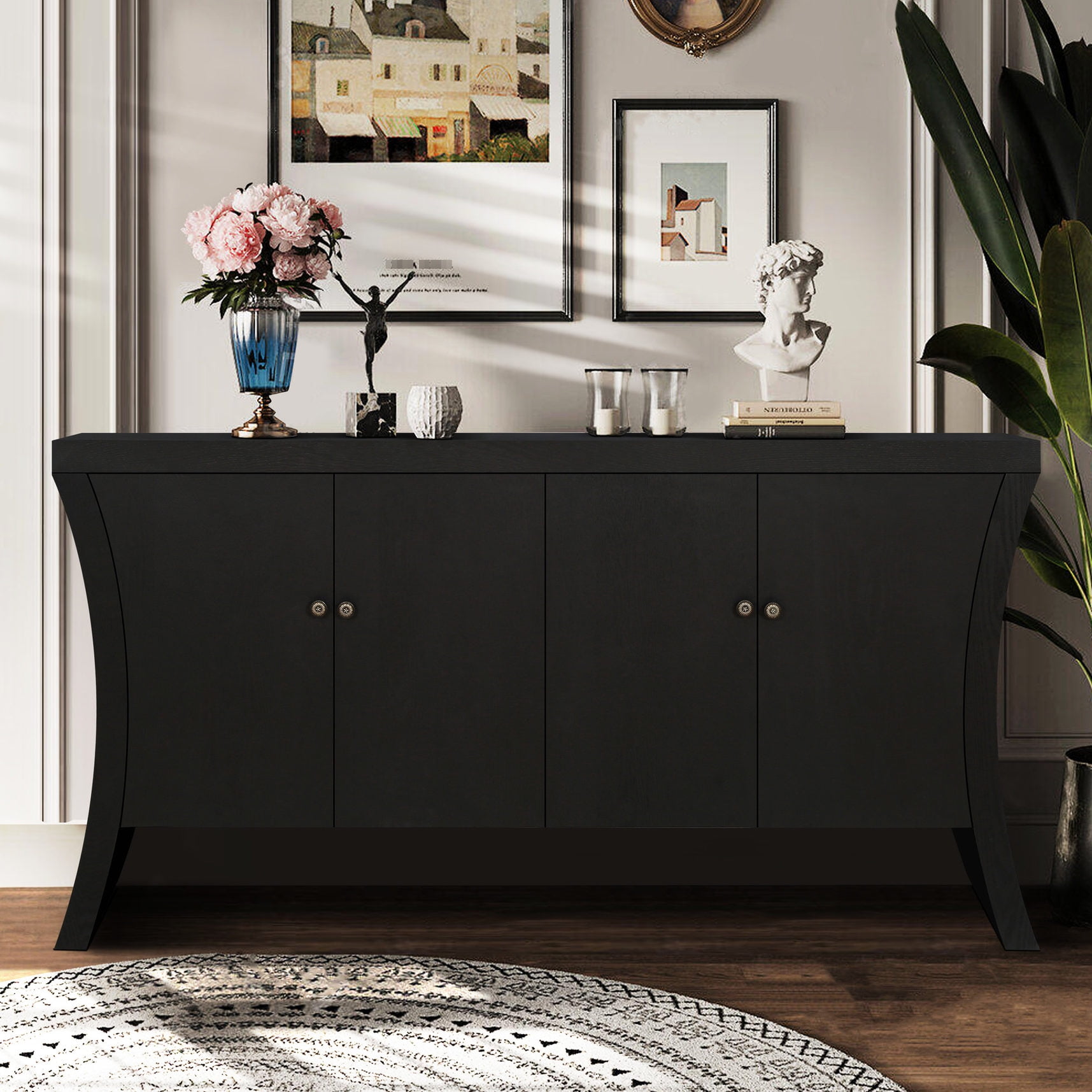 Wooden Arc Legs, Bronze Clasps / Versatile Storage in Modern Interiors ...