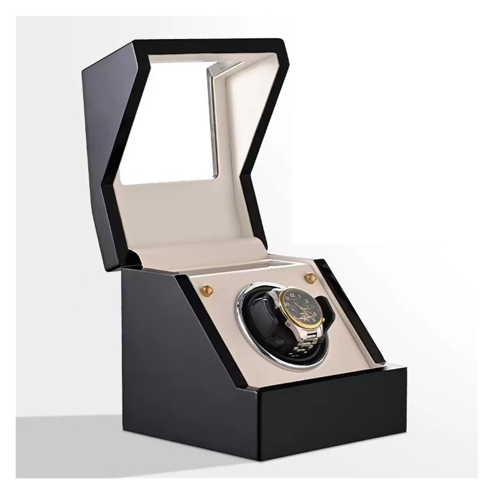 Wooden Automatic Watch Winder Box Finrprint Touch Silent Mechanism ...