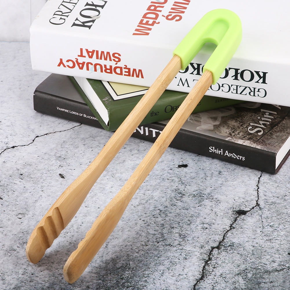 Wooden BBQ Clip Buffet Food Tongs Bread Steak Kitchen Clamp Serving ...