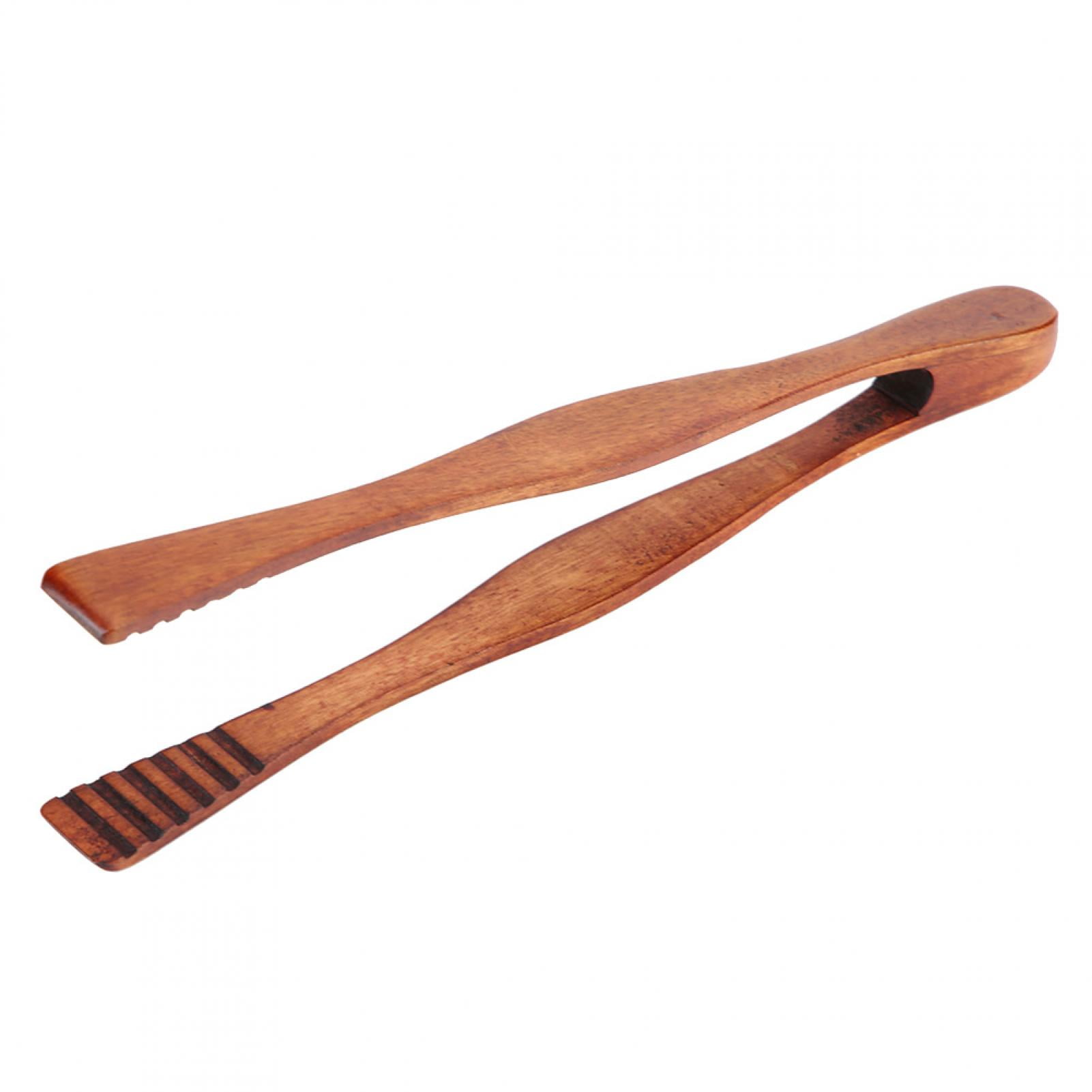 Wooden BBQ Clip Buffet Food Tongs Bread Steak Kitchen Clamp Serving ...