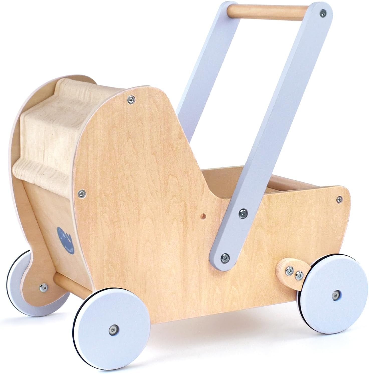 Wooden Baby Doll Pram Stroller, Baby Walker Push and Pull Doll Stroller ...