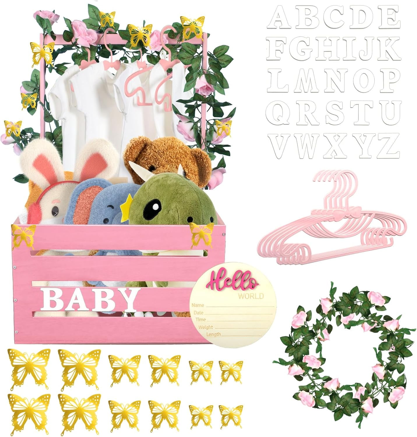 Wooden Baby Shower Crate Closet, Baby Storage Crate with Handle ...