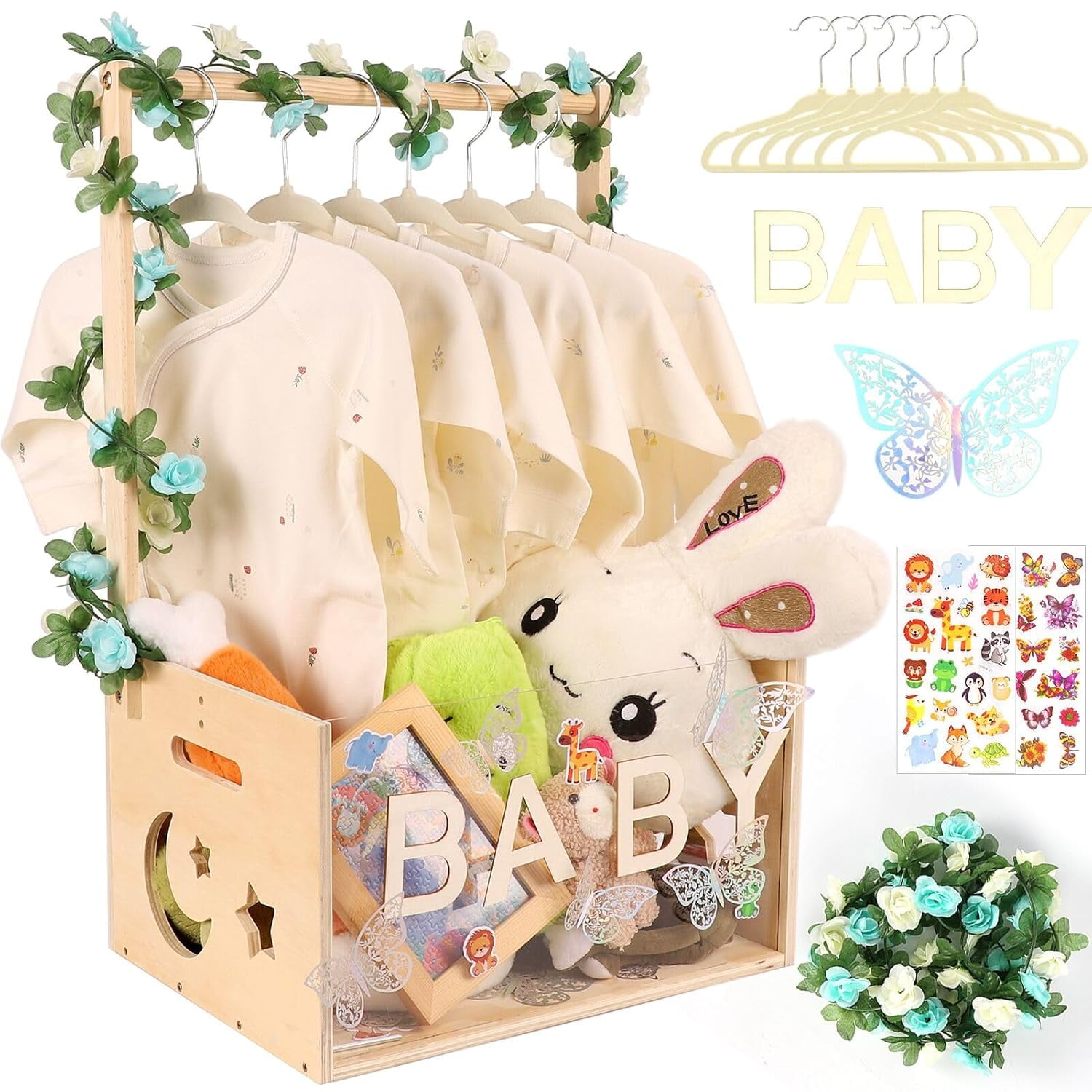 Wooden Baby Shower Crate Closet, Customizable Baby Shower Crate, Baby ...