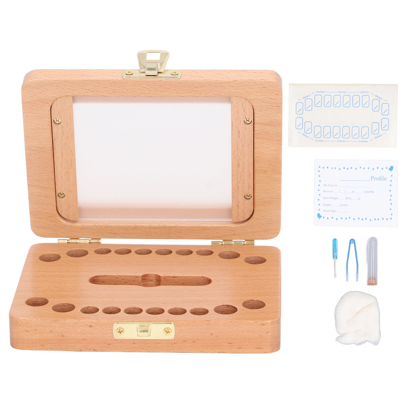 Wooden Baby Tooth Souvenir Box, First Teeth Keepsake Holder for Boys ...