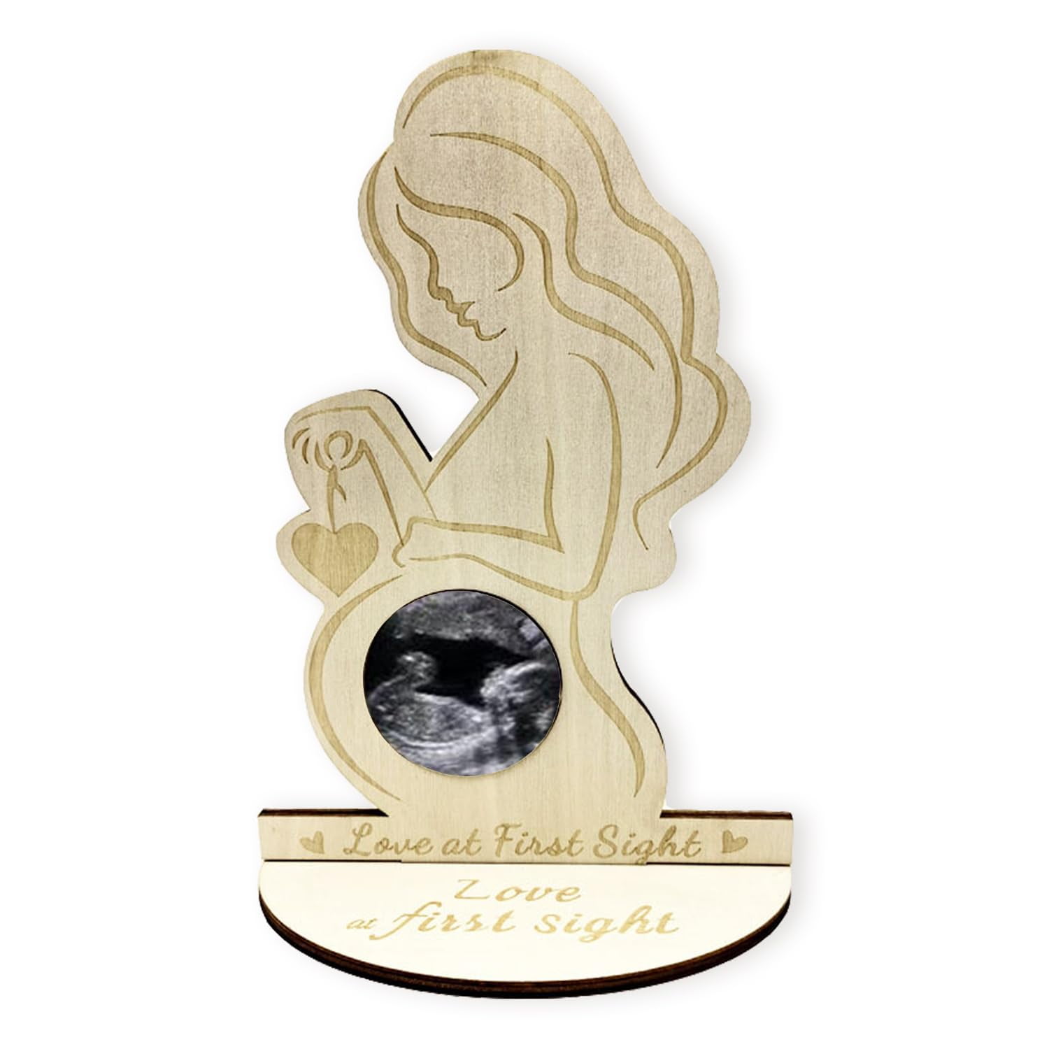 Wooden Baby Ultrasound Photo Frame, Baby Heartbeat Monitor Pregnancy ...
