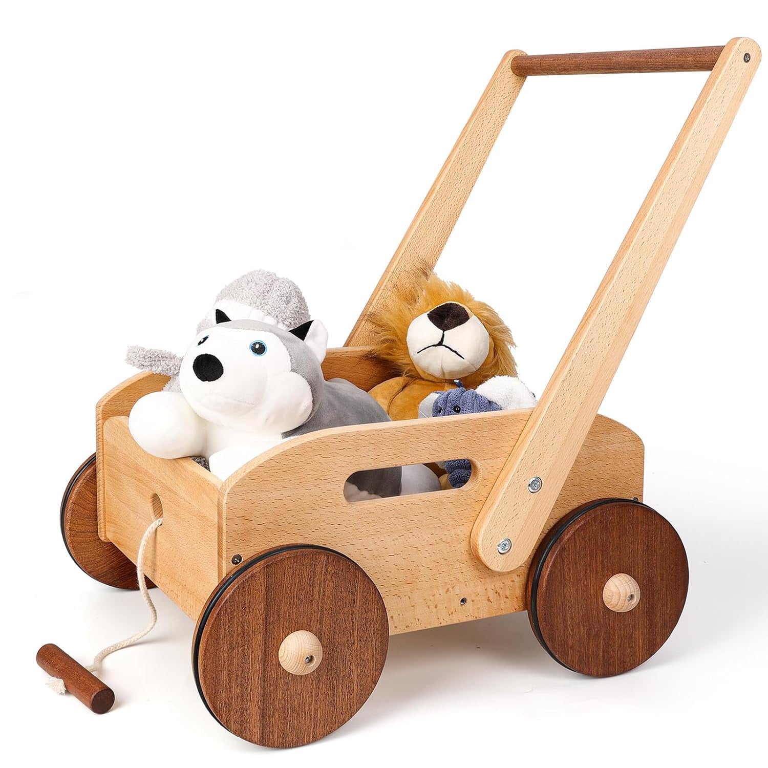 Wooden Baby Walker, Adjustable Speed Push Toys for Babies Learning to ...