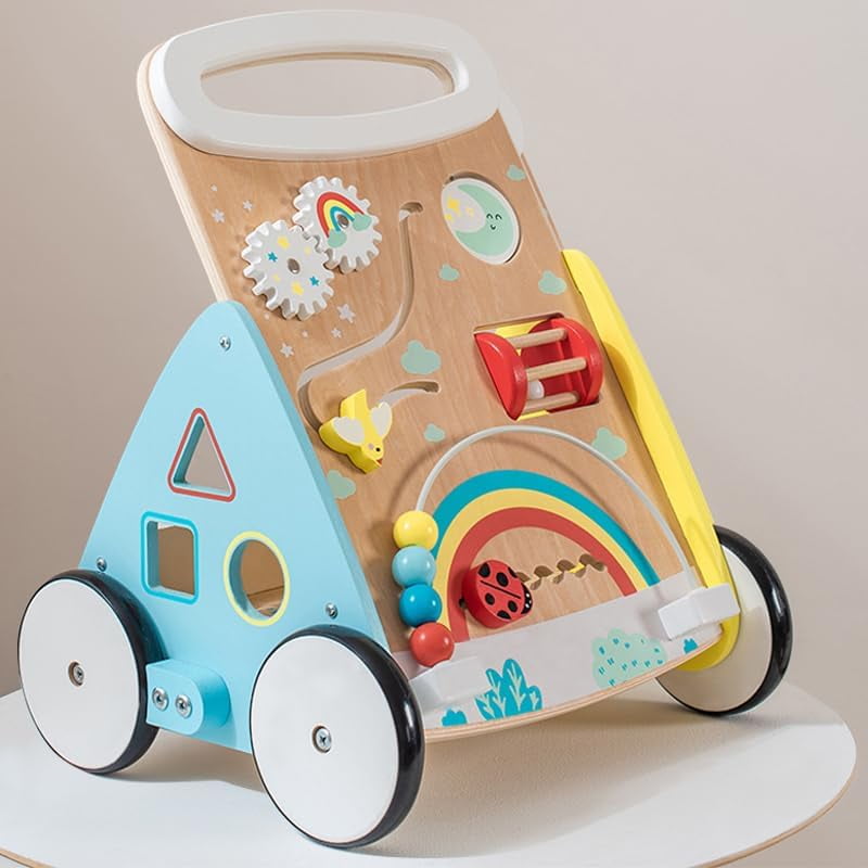 Wooden Baby Walker, Baby Walker Push Toy, Adjustable Speed Baby Walker ...