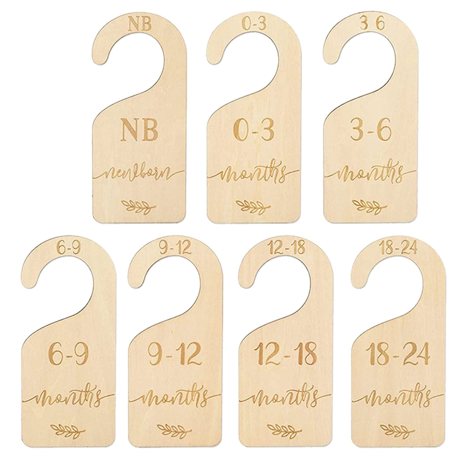 Wooden Baby Wardrobe Month Divider Cards, Sturdy Wood Construction ...