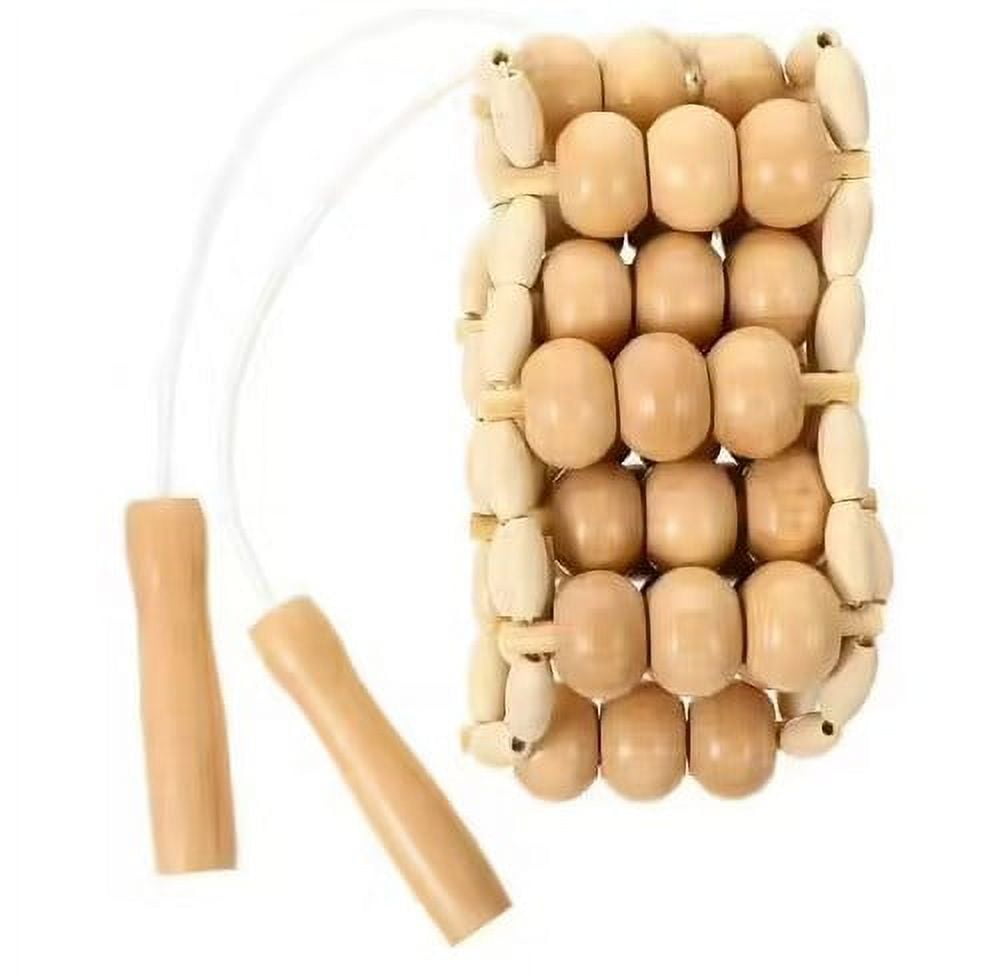 Wooden Back Massager Wooden Roller Rope Full Body Massager Neck ...