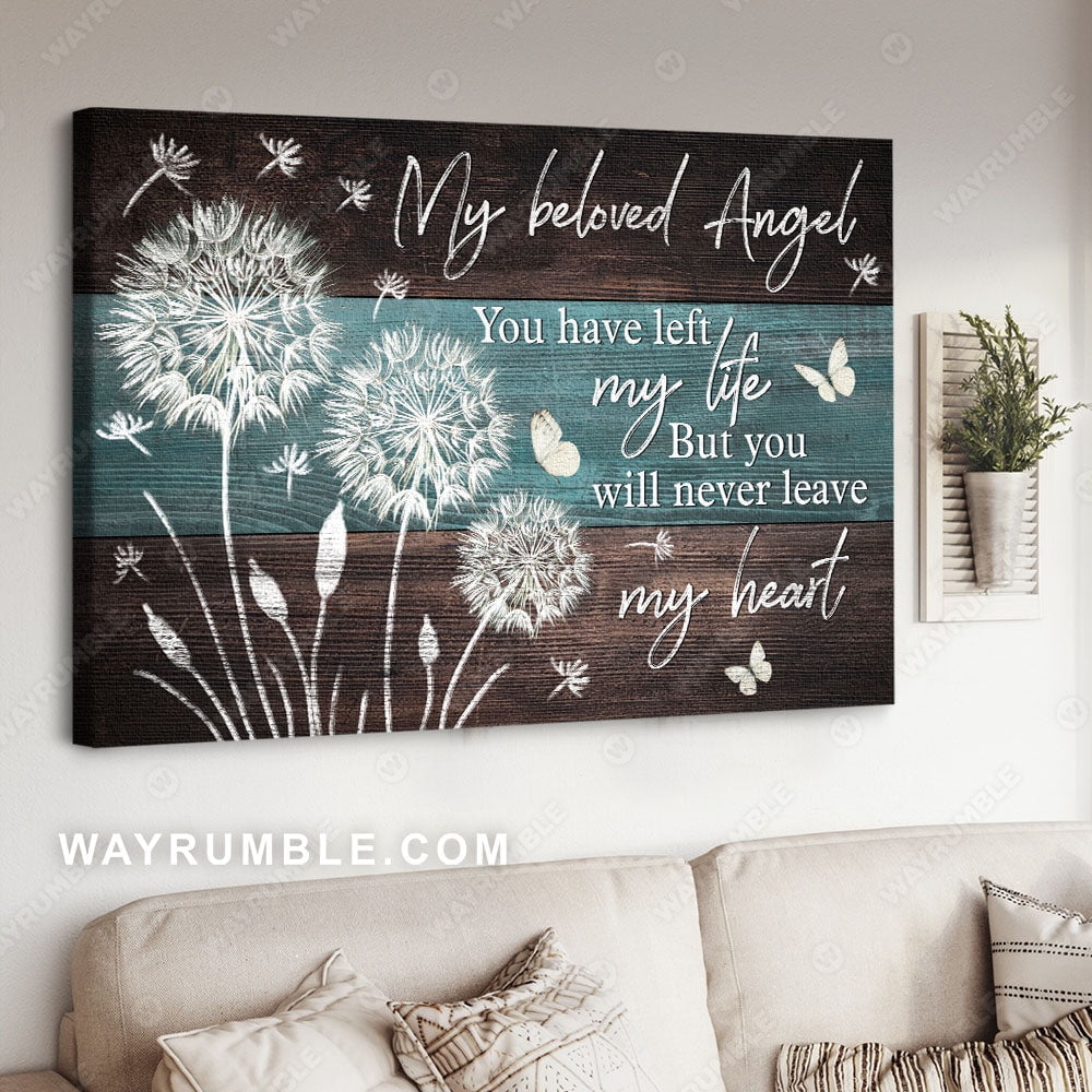 Wooden Background, Dandelion Painting, You Will Never Leave My Heart ...