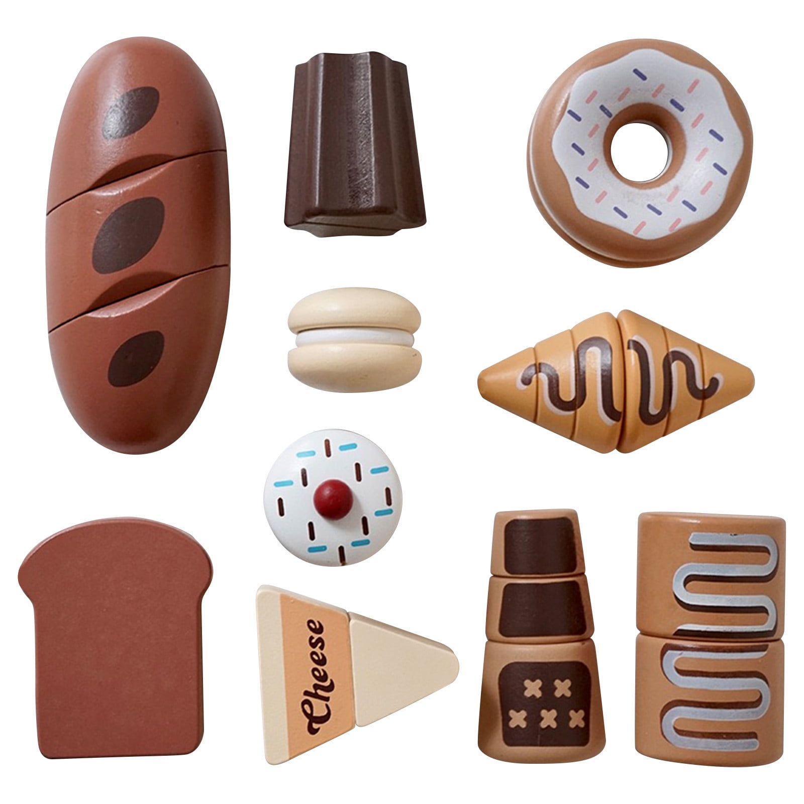 Wooden Bakery Toy Food Playset, Kids Pretend Play Food Kitchen ...