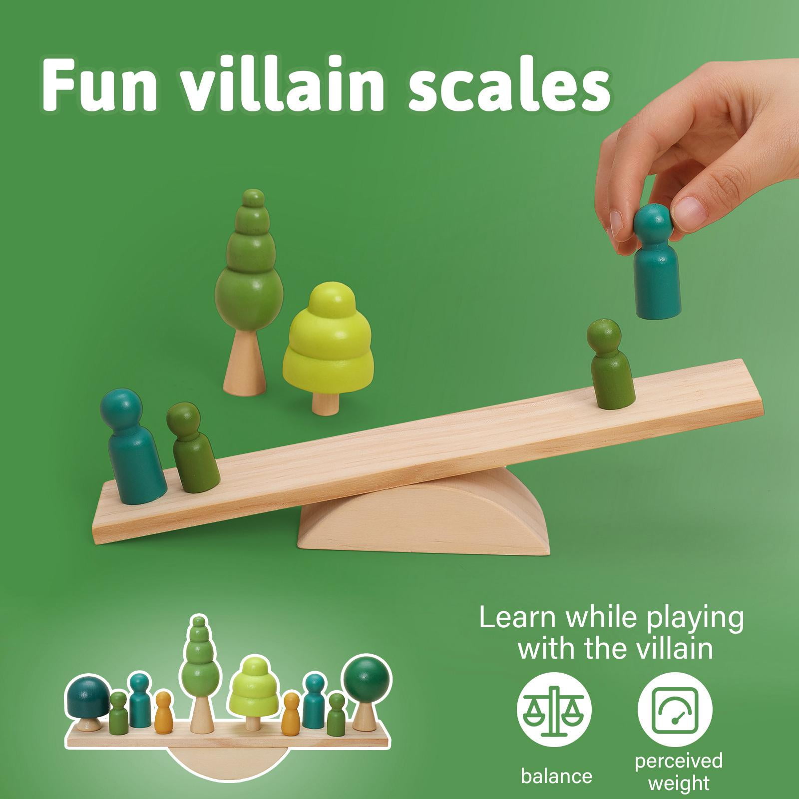 Wooden Balance Scale Toy Skill Motors Activity Puzzles Early ...
