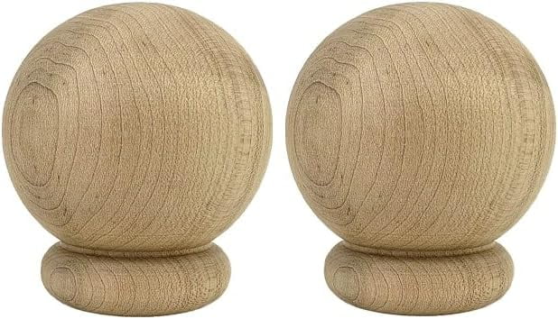Wooden Ball Finial for Bed Posts Newel Posts, Unfinished Maple, 3.25 ...
