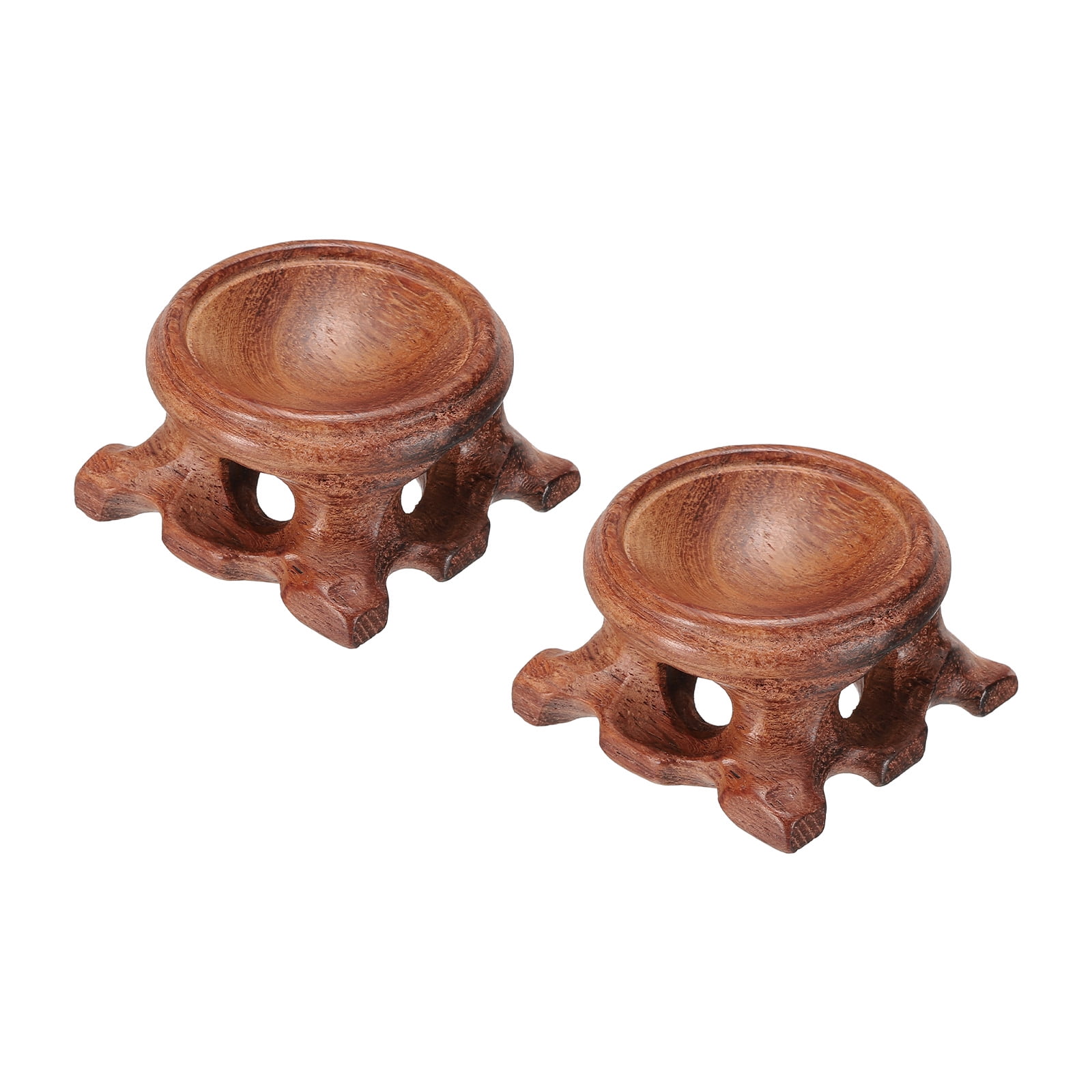 Wooden Ball Stand Holders Displays Base 35mm Diameter Red for Crystal ...