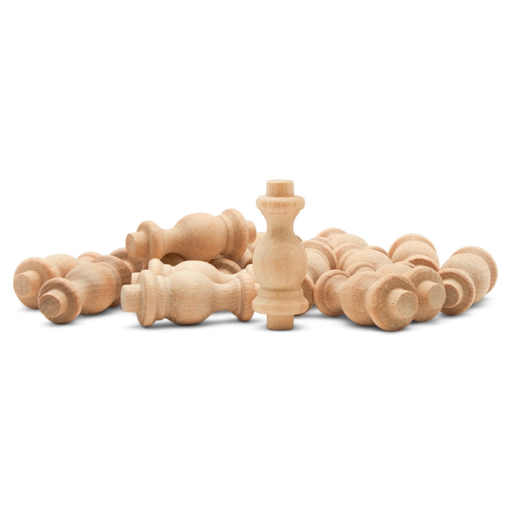 Wooden Baluster Spindles 1-1/2", Pack of 25 Wood Spindles for Crafts ...