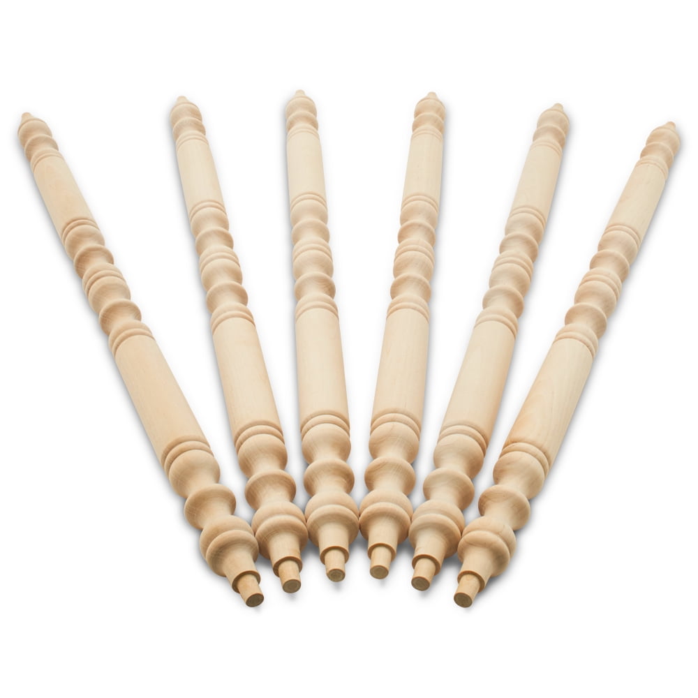 Wooden Baluster Spindles 24-1/4", Pack of 6 Birch Spindles for Crafts ...