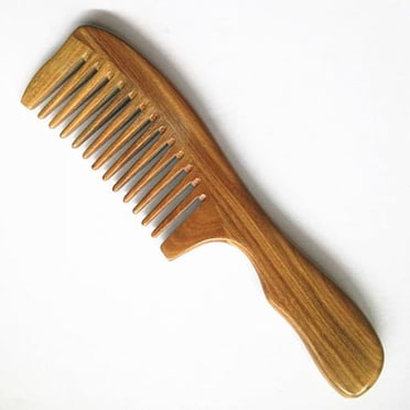 Onedor Natural Green Sandalwood Anti-Static Wooden Comb, Extra Wide ...