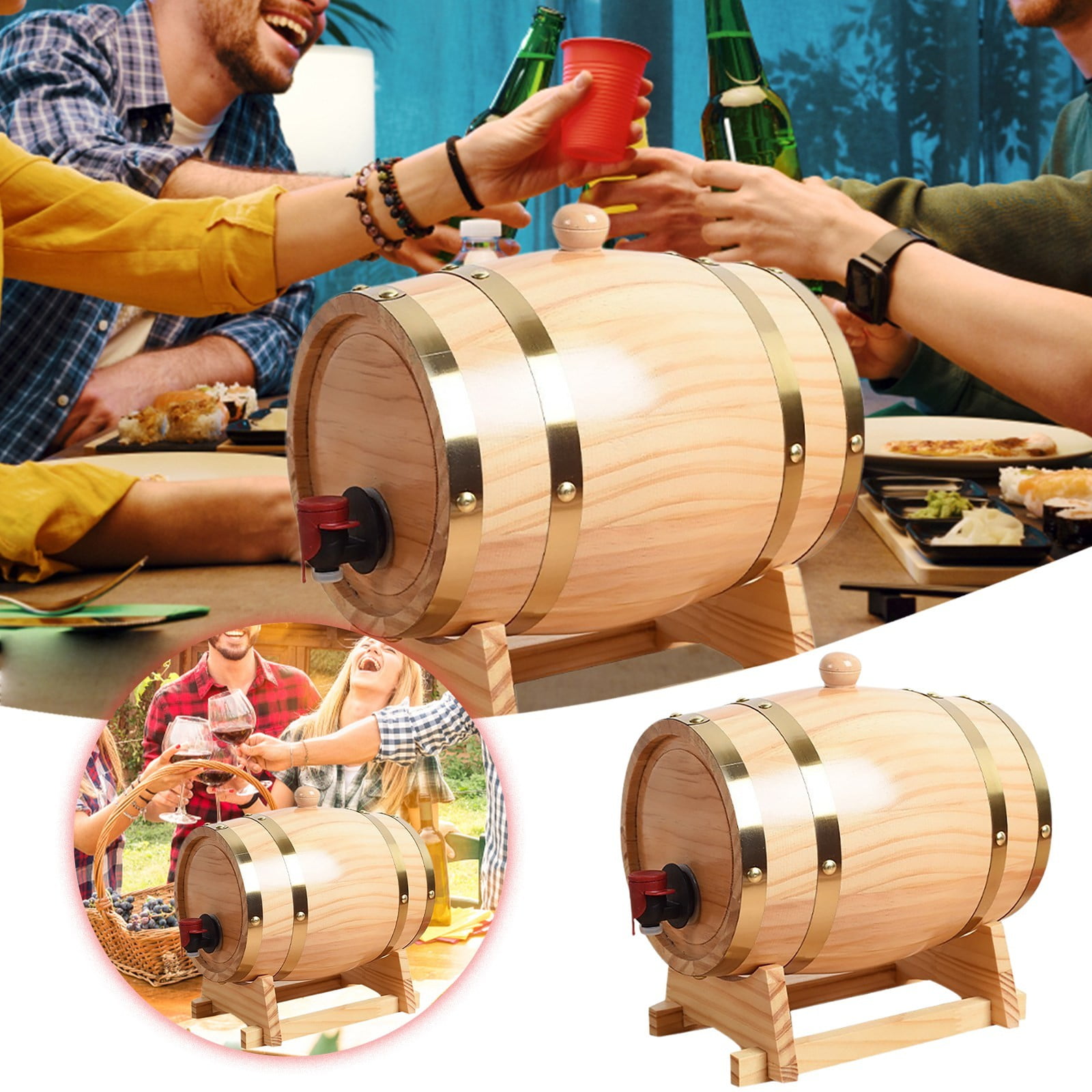 Wooden Barrel Dispenser â Home Brewing Self-Serve Dispenser for ...