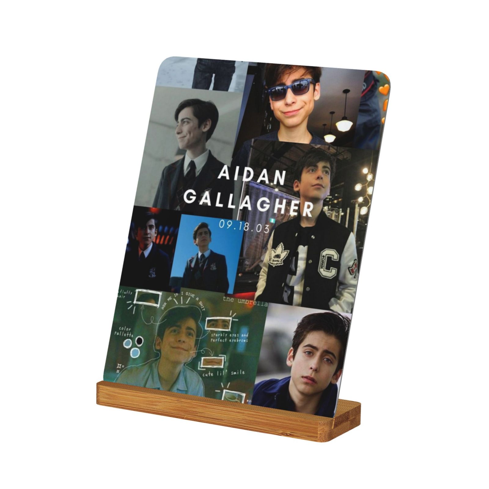 Wooden Base Photo Frame Aidan Gallagher Metal Picture Frame for ...