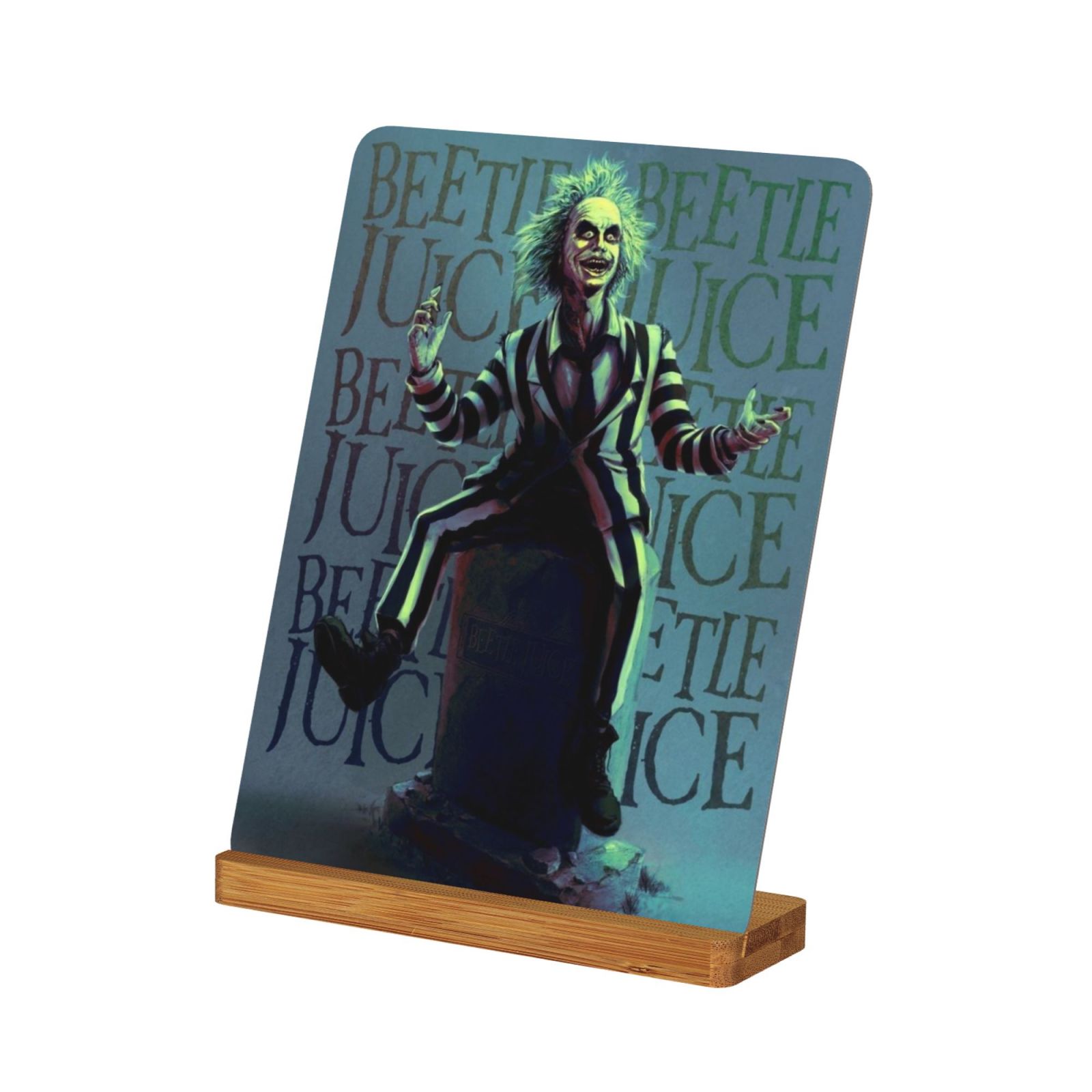 Wooden Base Photo Frame Beetlejuice Metal Picture Frame for Tabletop ...