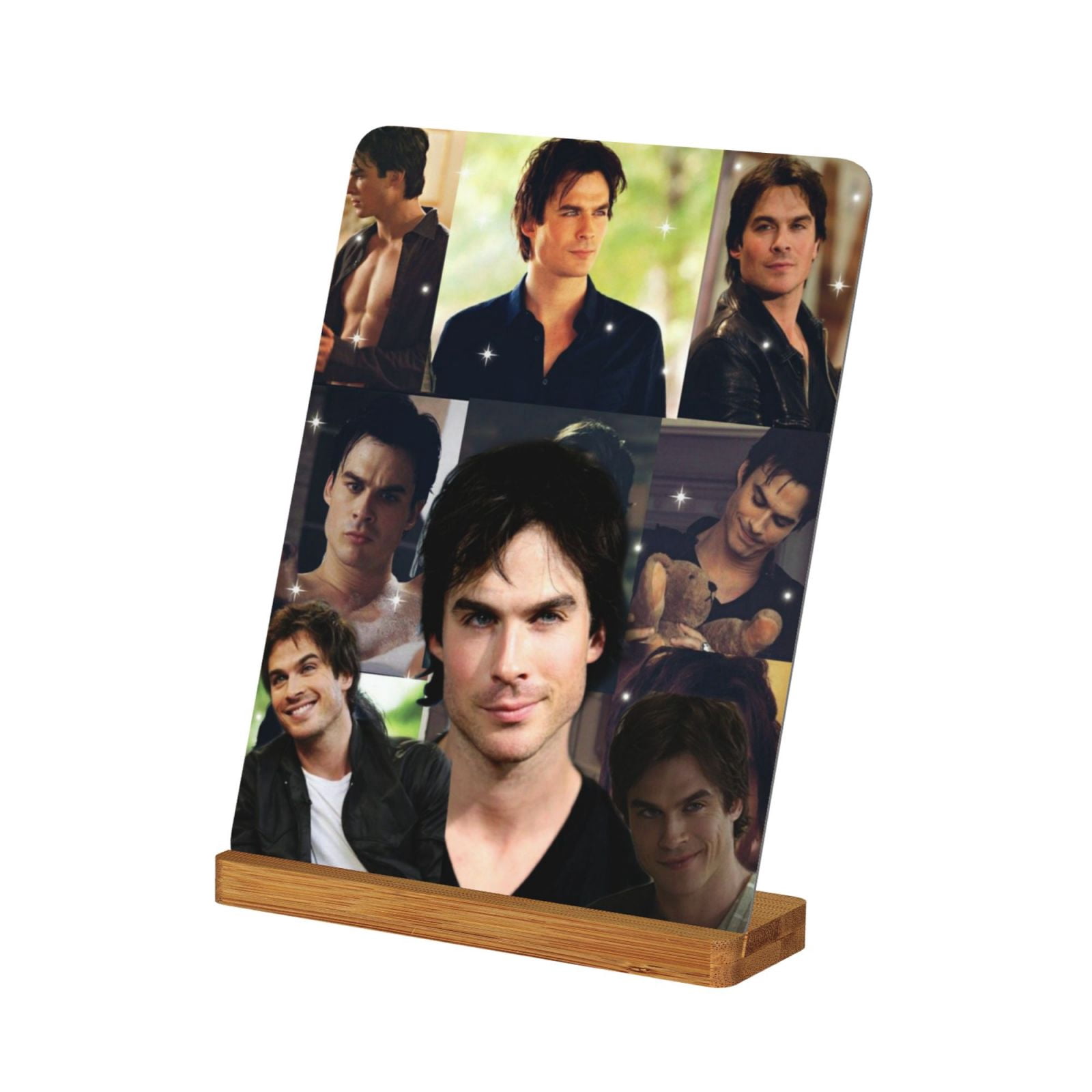 Wooden Base Photo Frame Damon Salvatore Ian Somerhalder Metal Picture ...