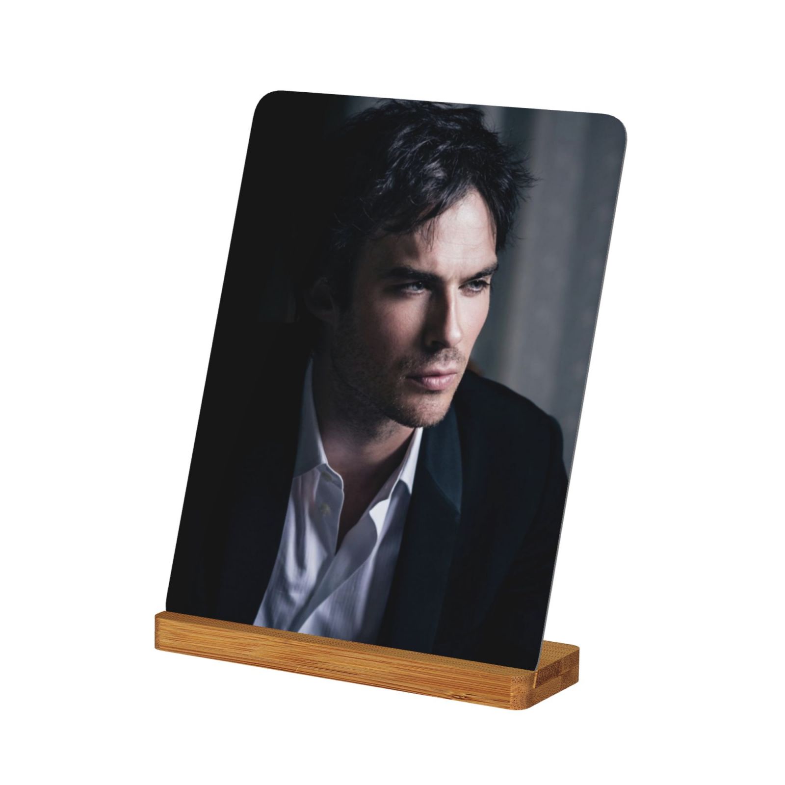 Wooden Base Photo Frame Damon Salvatore Ian Somerhalder Metal Picture ...
