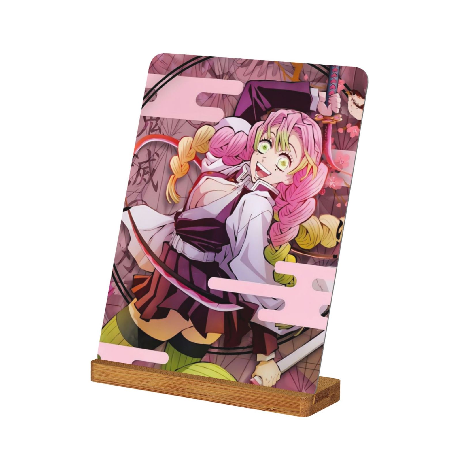 Wooden Base Photo Frame Demon Slayer Kanroji Mitsuri Metal Picture ...