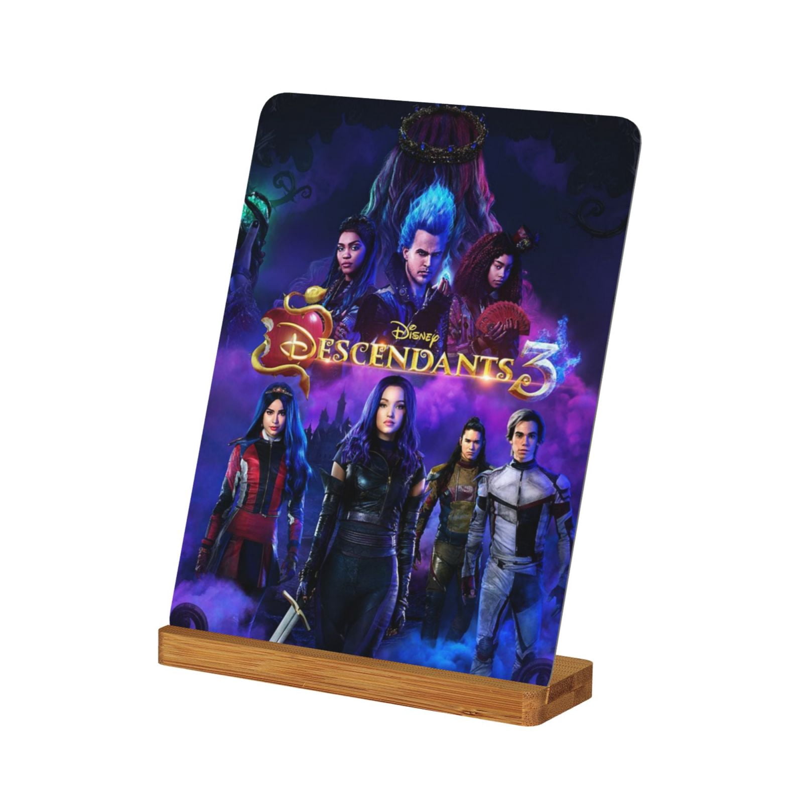 Wooden Base Photo Frame Descendants 3 Metal Picture Frame for Tabletop ...