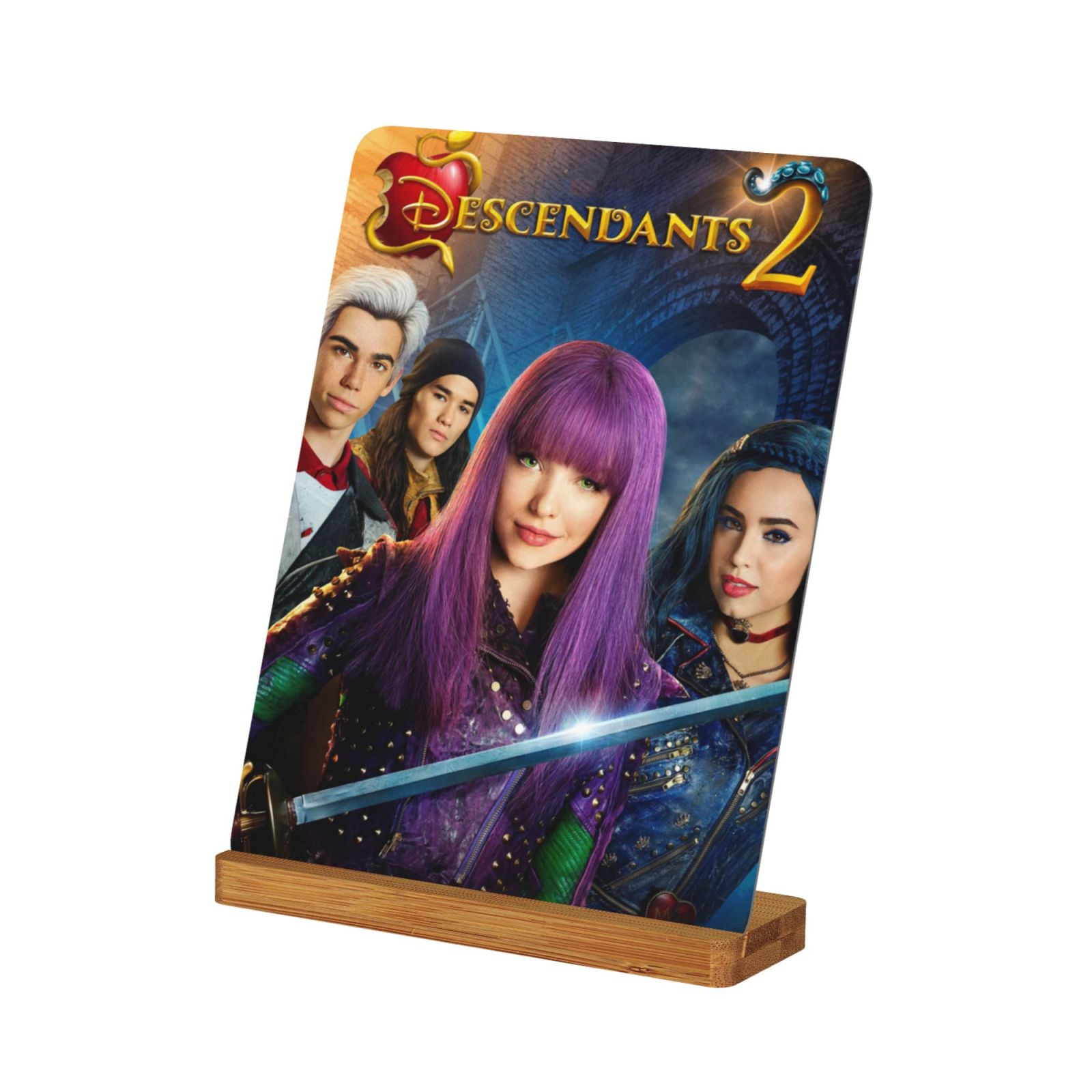 Wooden Base Photo Frame Descendants Metal Picture Frame for Tabletop ...