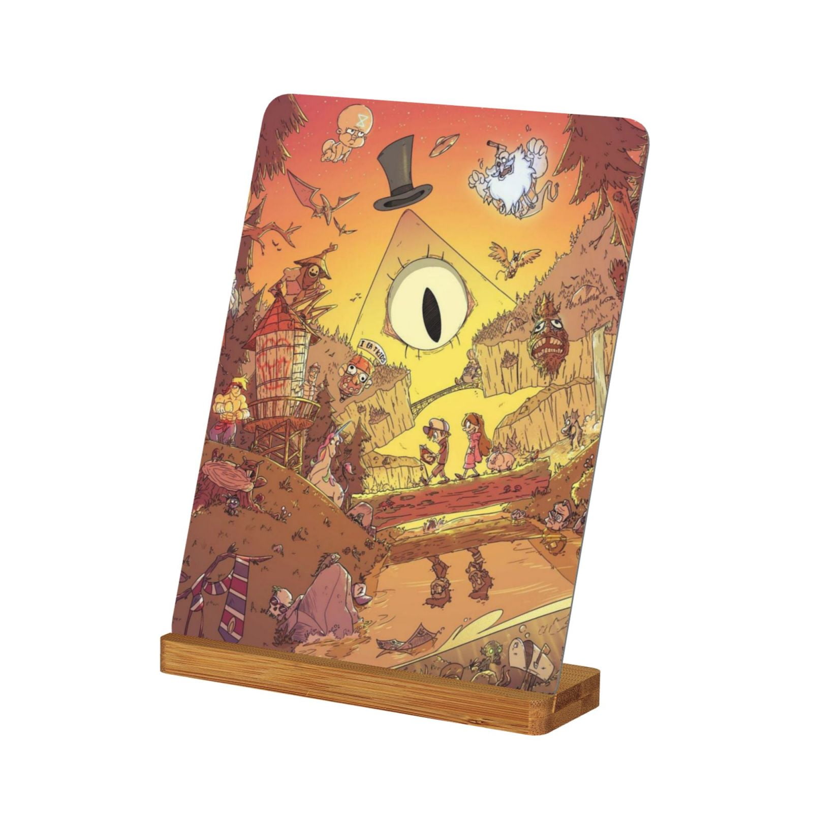 Wooden Base Photo Frame Gravity Falls Metal Picture Frame for Tabletop ...