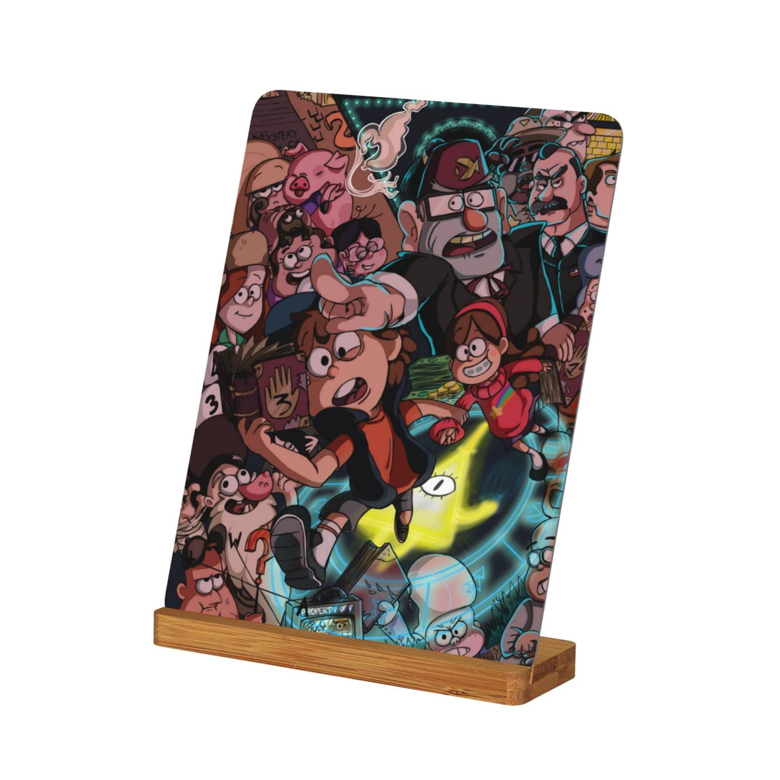 Wooden Base Photo Frame Gravity Falls Metal Picture Frame for Tabletop ...