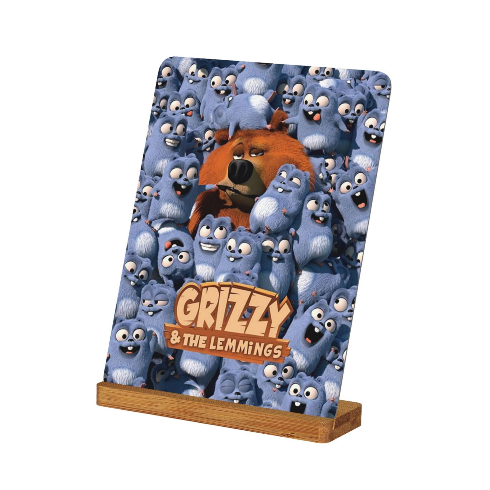 Wooden Base Photo Frame Grizzy And The Lemmings Metal Picture Frame for ...
