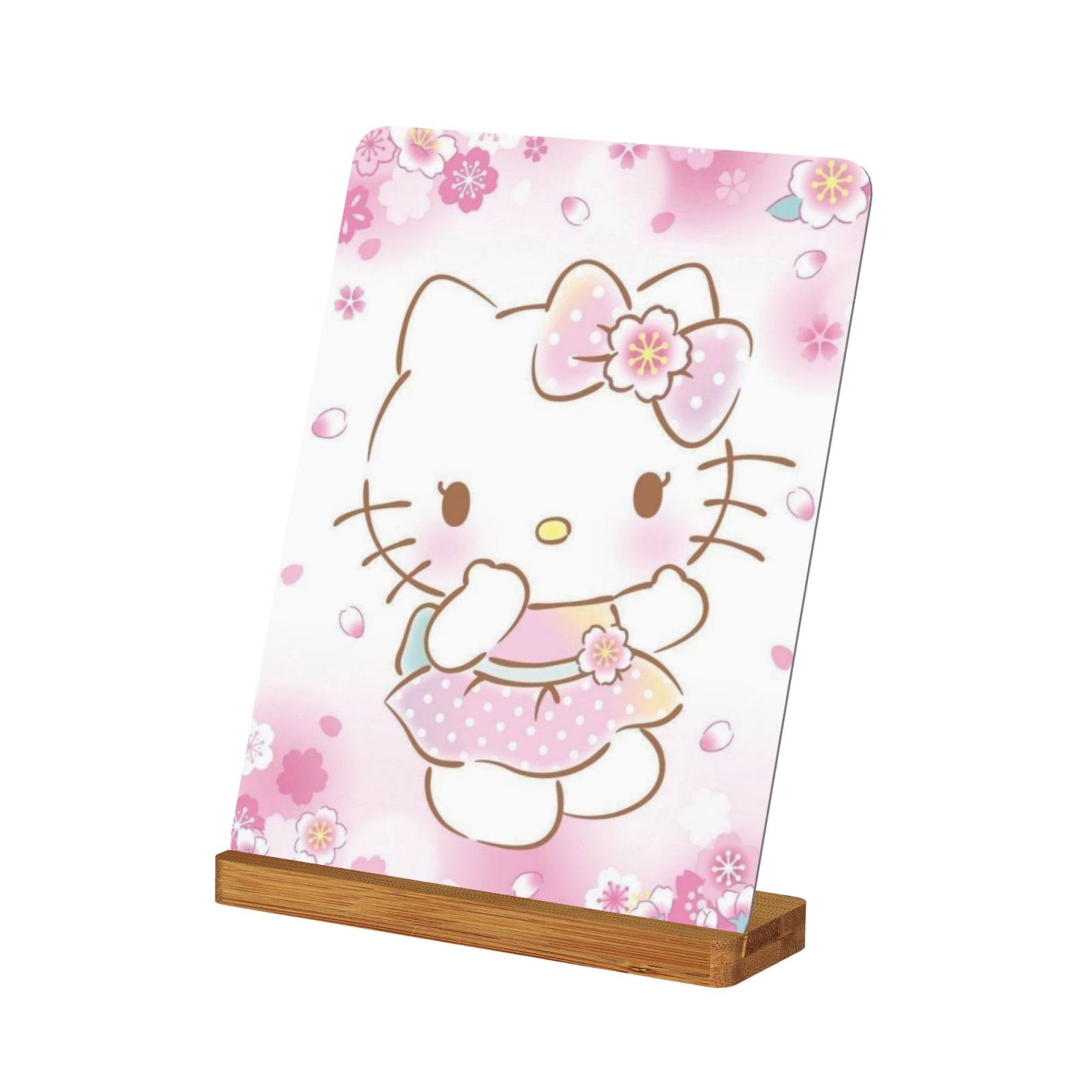 Wooden Base Photo Frame Hello Kitty Metal Picture Frame for Tabletop ...