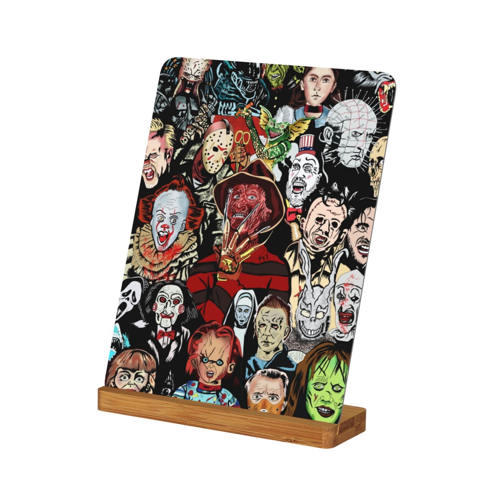 Wooden Base Photo Frame Horror Movie Characters Metal Picture Frame for ...