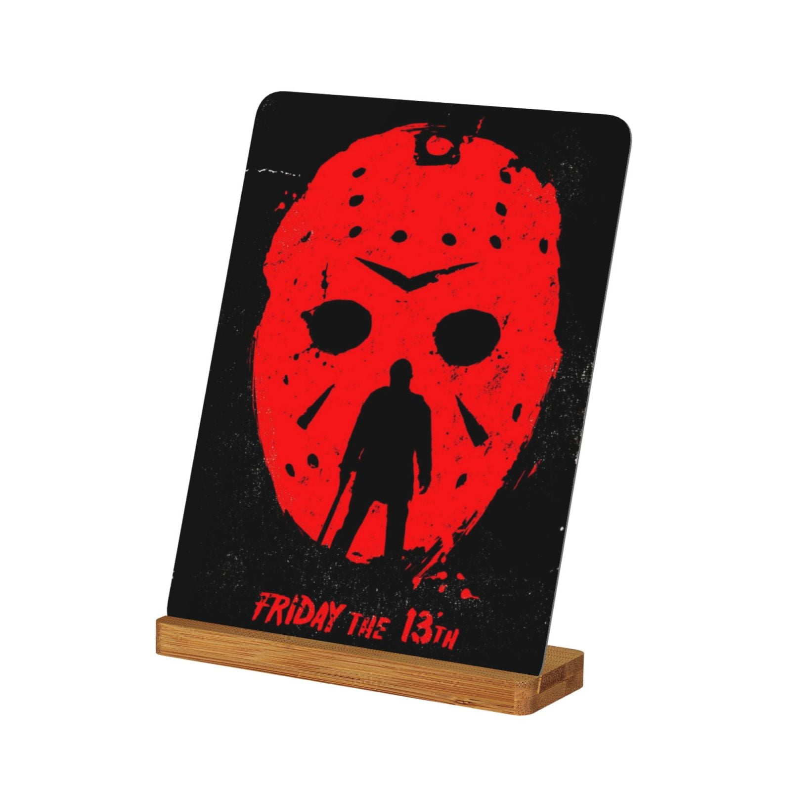 Wooden Base Photo Frame Jason Voorhees Friday the 13th Metal Picture ...