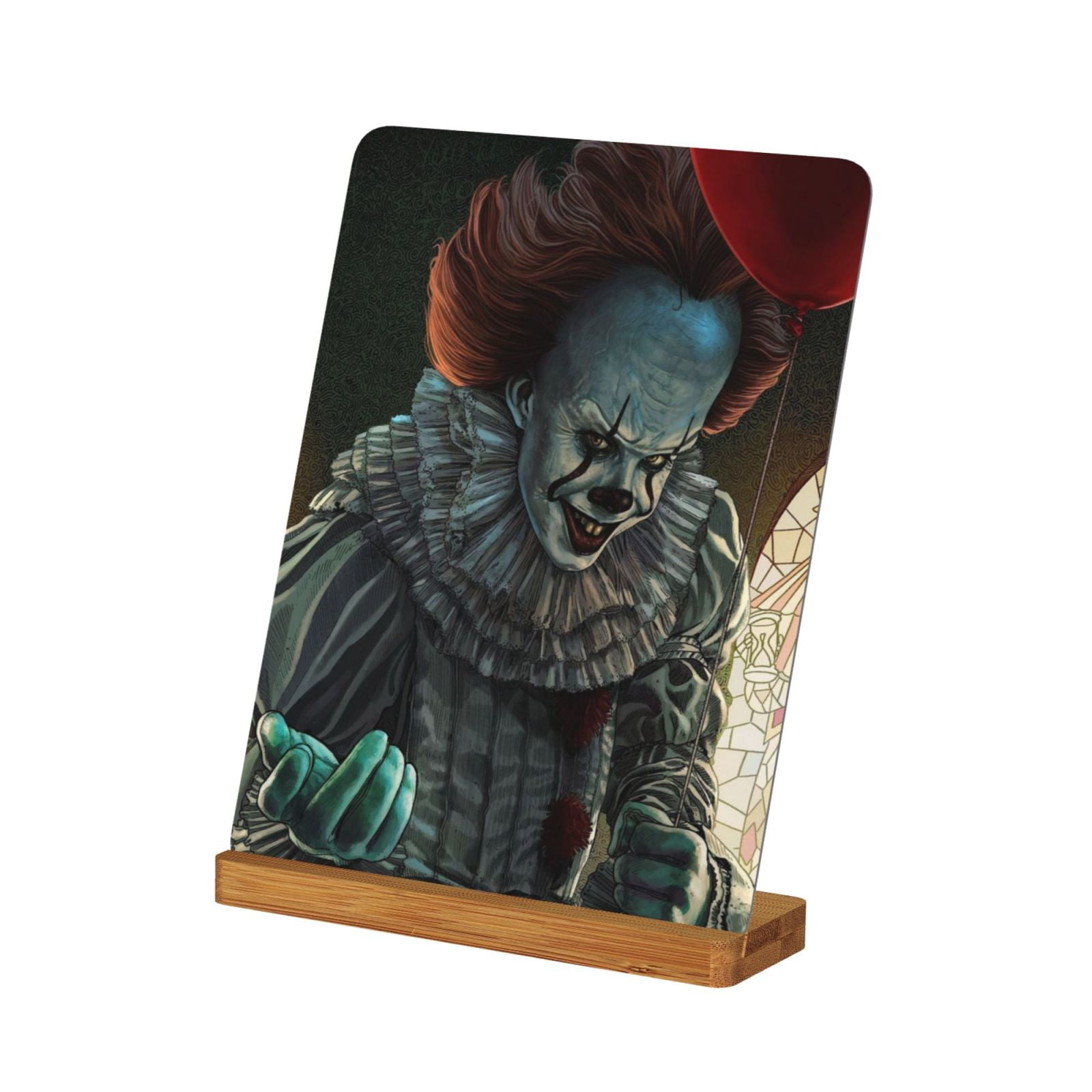 Wooden Base Photo Frame Pennywise Metal Picture Frame for Tabletop ...