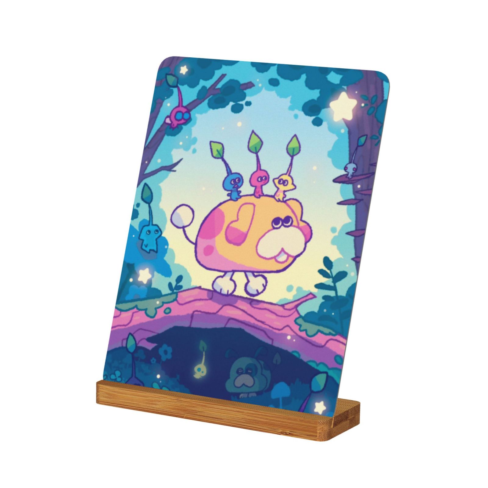 Wooden Base Photo Frame Pikmin Metal Picture Frame for Tabletop Desktop ...