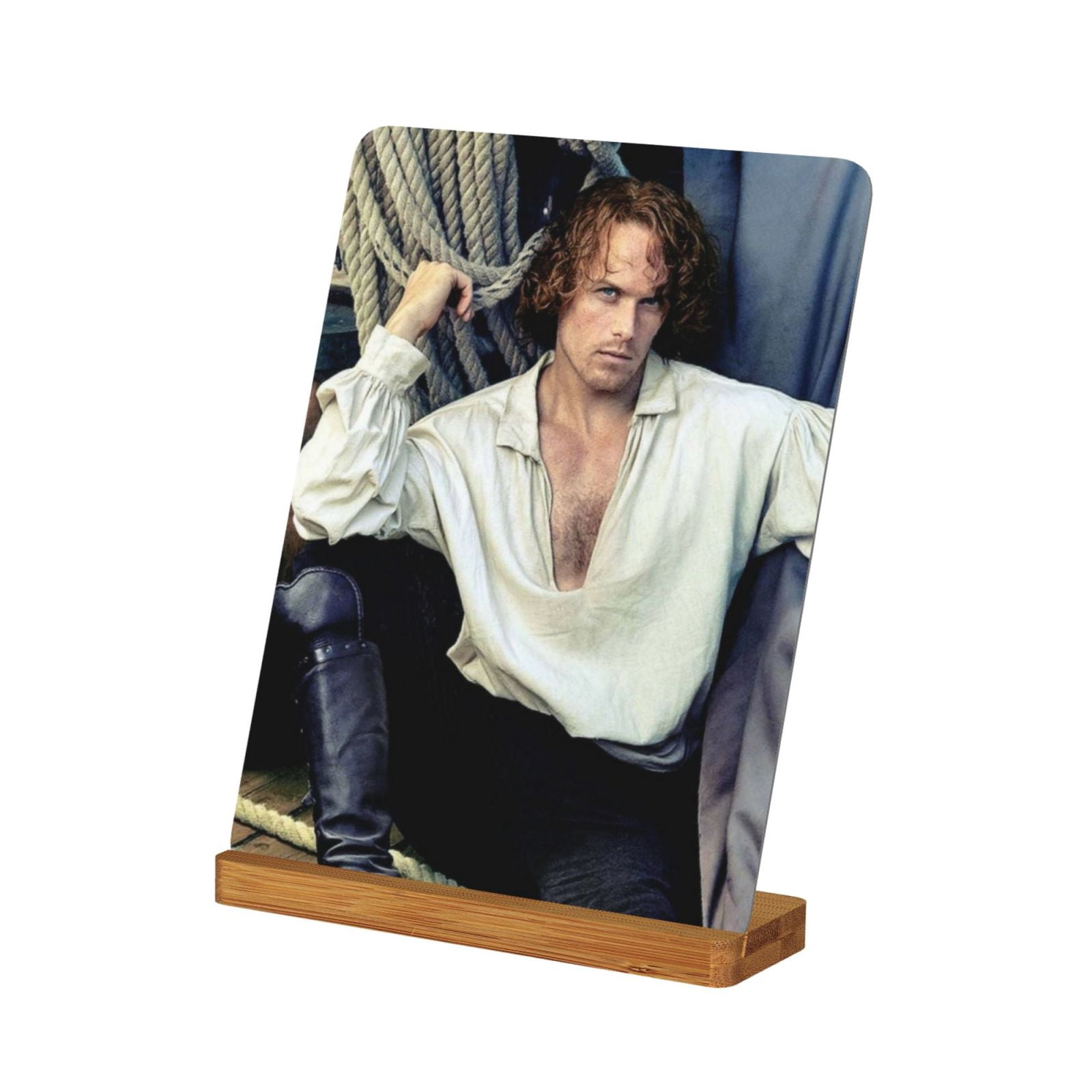 Wooden Base Photo Frame Sam Heughan Jamie Fraser Metal Picture Frame ...