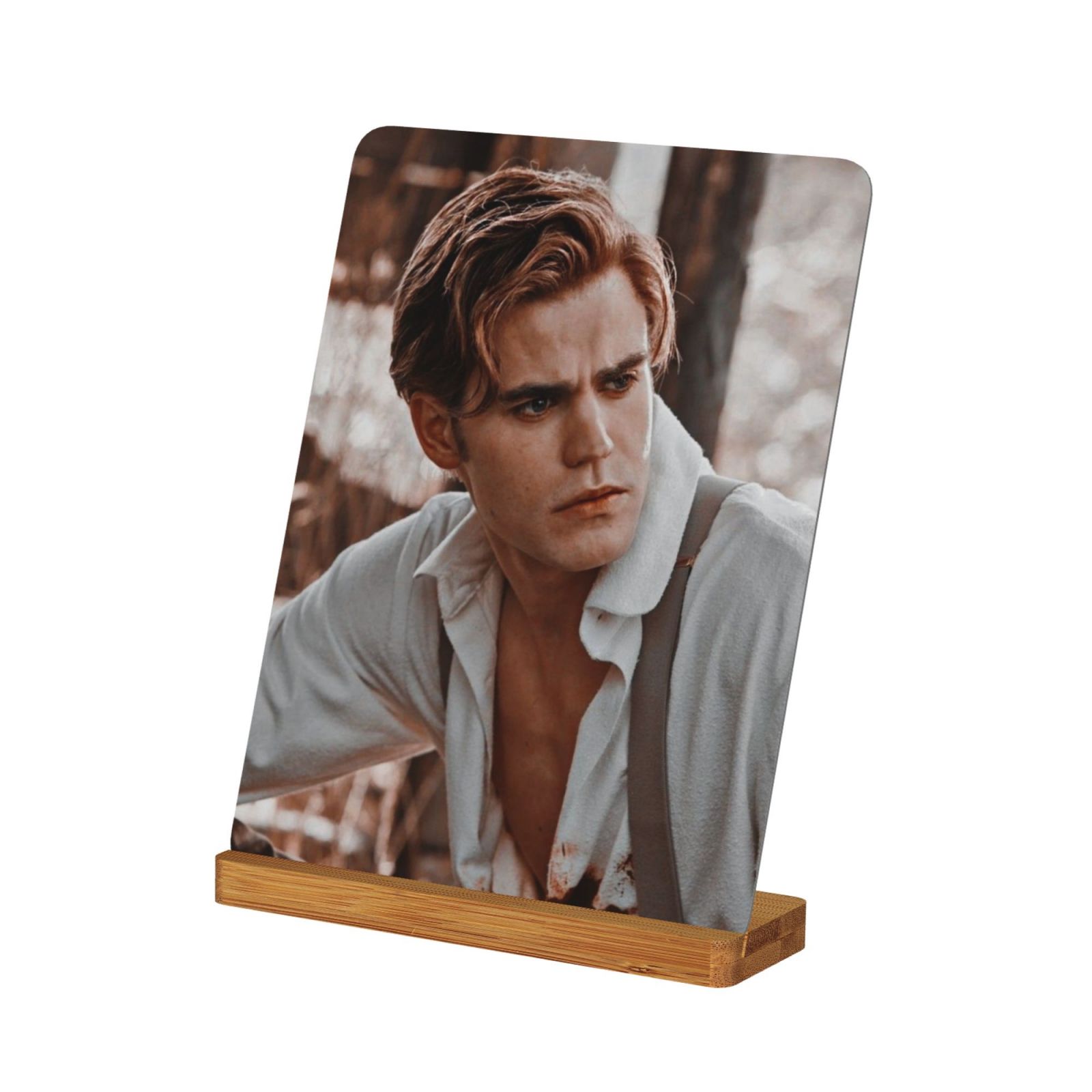 Wooden Base Photo Frame Stefan Salvatore Paul Wesley Metal Picture ...