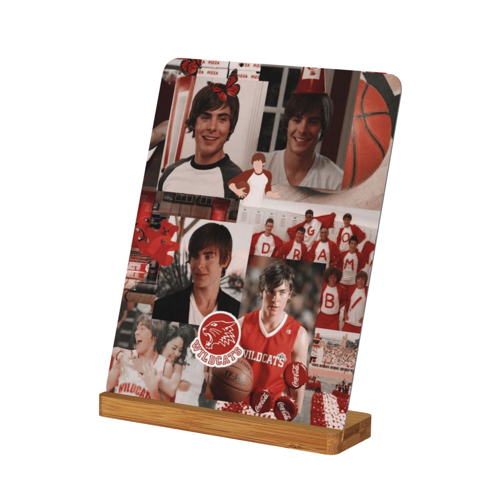 Wooden Base Photo Frame Zac Efron Metal Picture Frame for Tabletop ...
