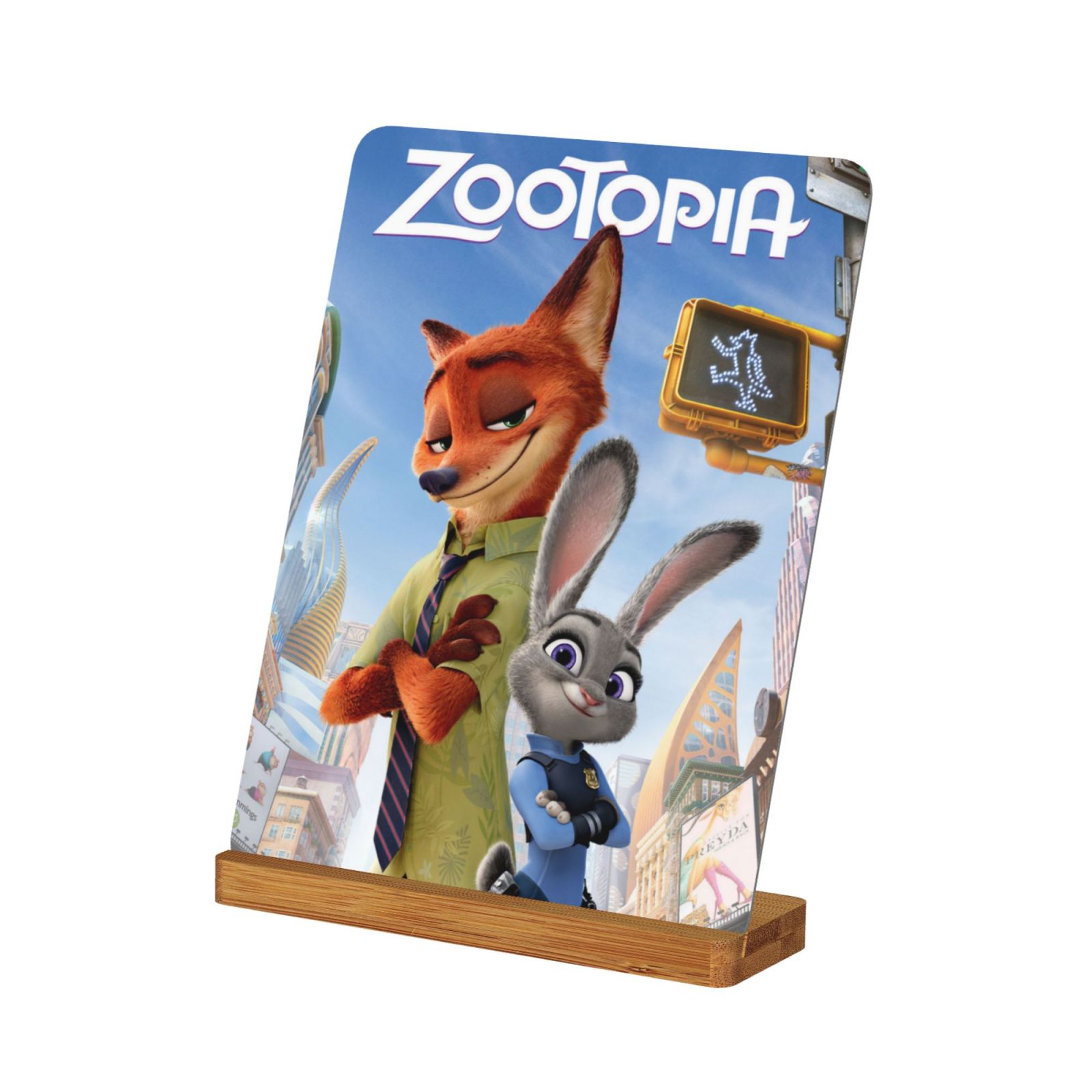 Wooden Base Photo Frame Zootopia Metal Picture Frame for Tabletop ...